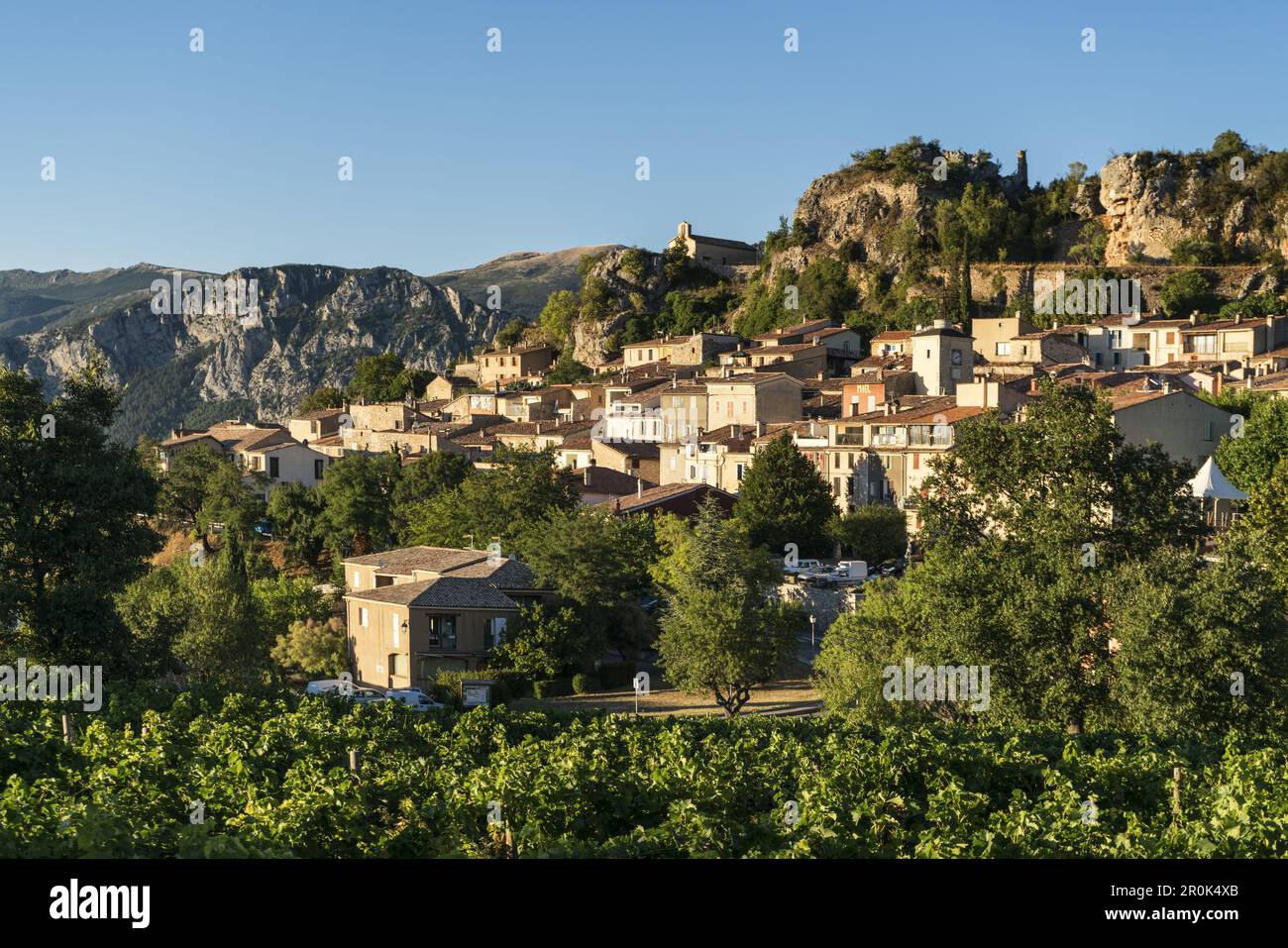 Village of Aiguines, Lac de Sainte Croix, Provence, France Stock Photo ...