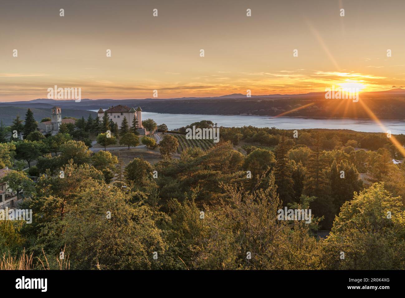 Castle of Aiguines, French Chateau, Village of Aiguines, Lac de Sainte ...