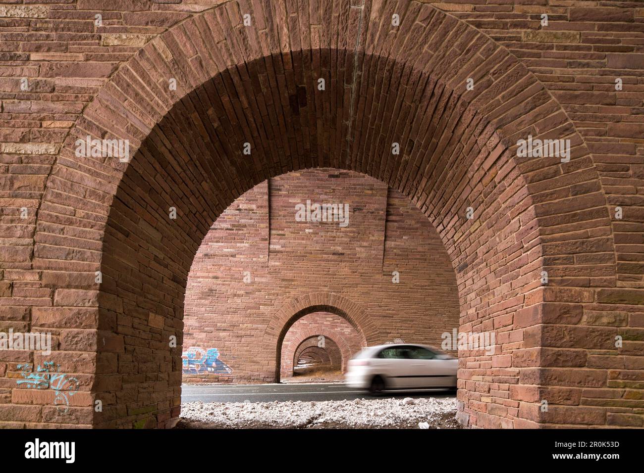 underneath A 2, German Autobahn, arched bridge, motorway, freeway ...