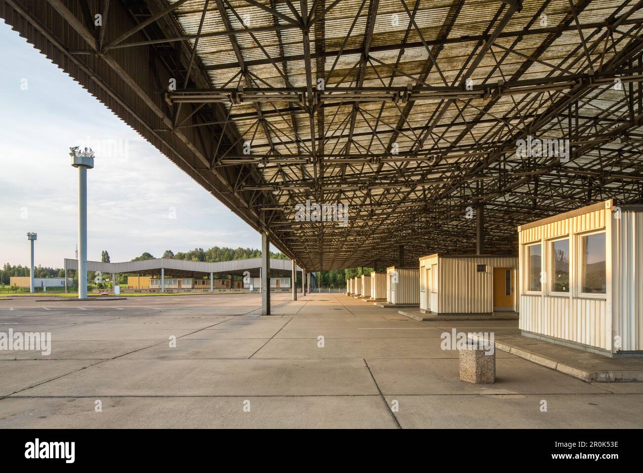 checkpoint, former border crossing, control zone, fence, German ...
