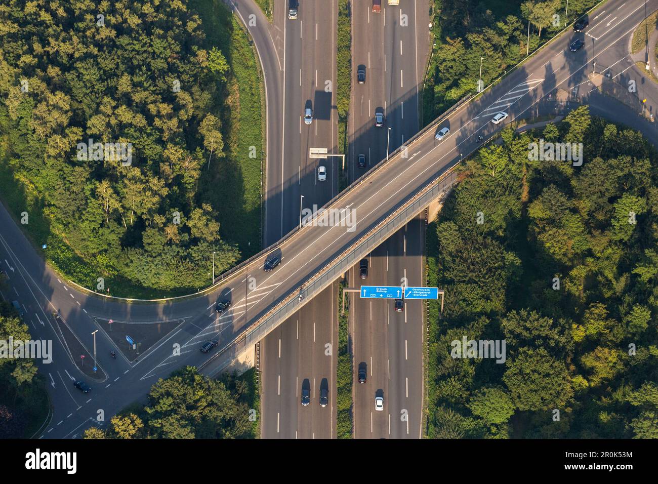 aerial, German Autobahn, A 2, motorway, highway, freeway, overpass ...