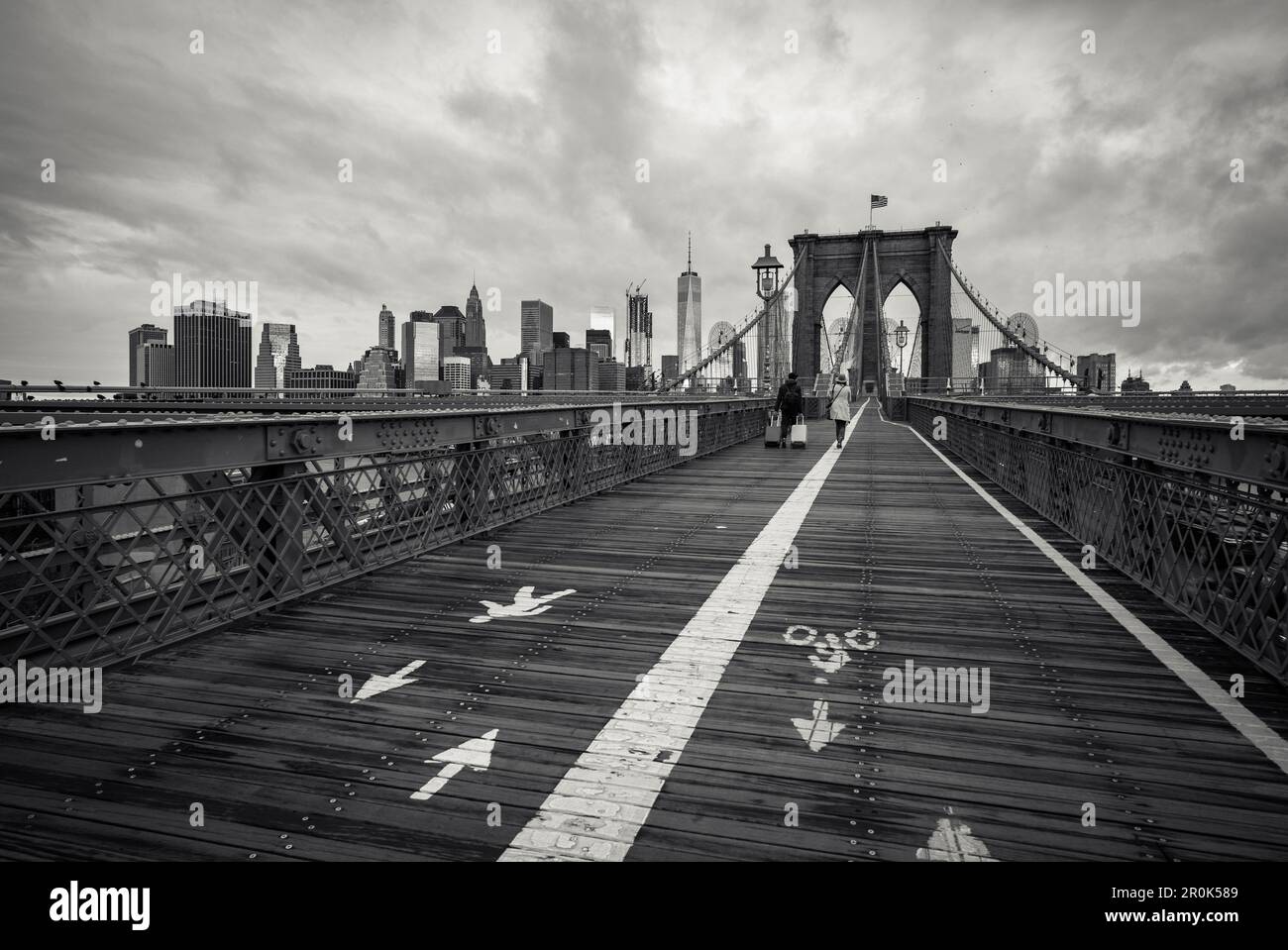 Brooklyn Bridge with Skyline Manhatten, New York City, New York, USA ...