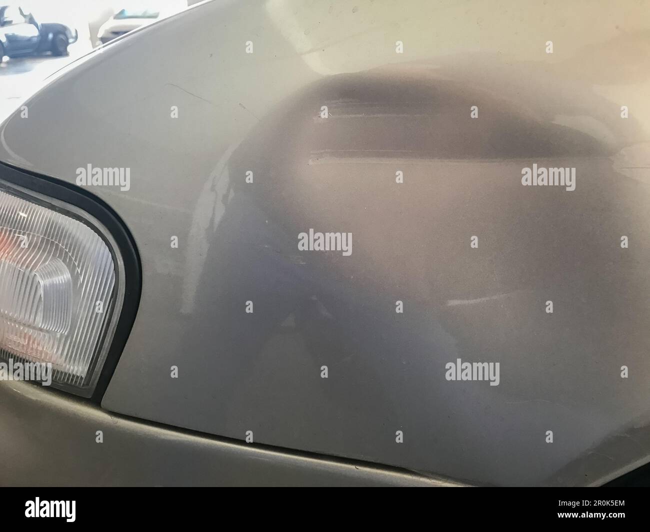 Car crash accident damaged automobile background Stock Photo - Alamy
