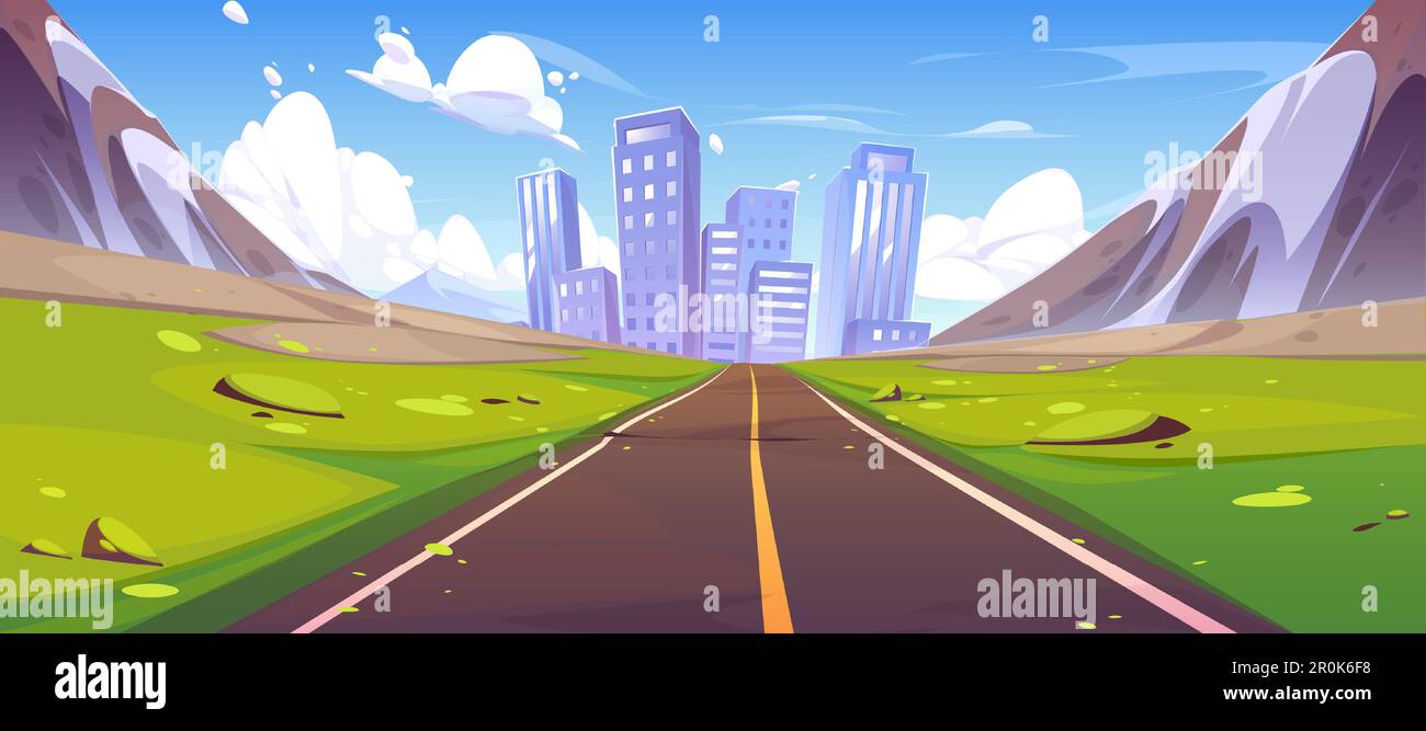 Green grass snow on road Stock Vector Images - Alamy