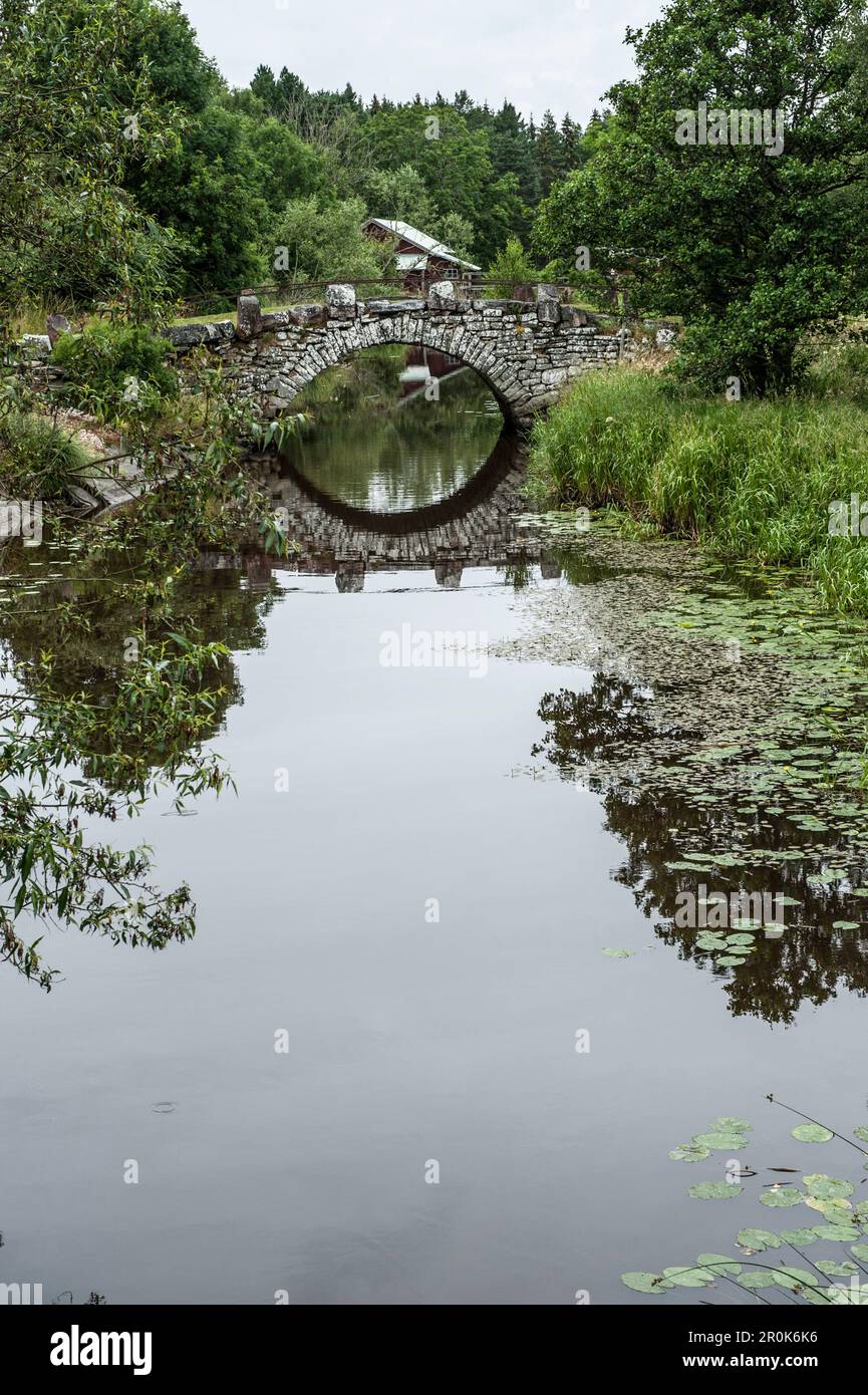 bridge over a small river, Vastergotland, Sweden Stock Photo - Alamy