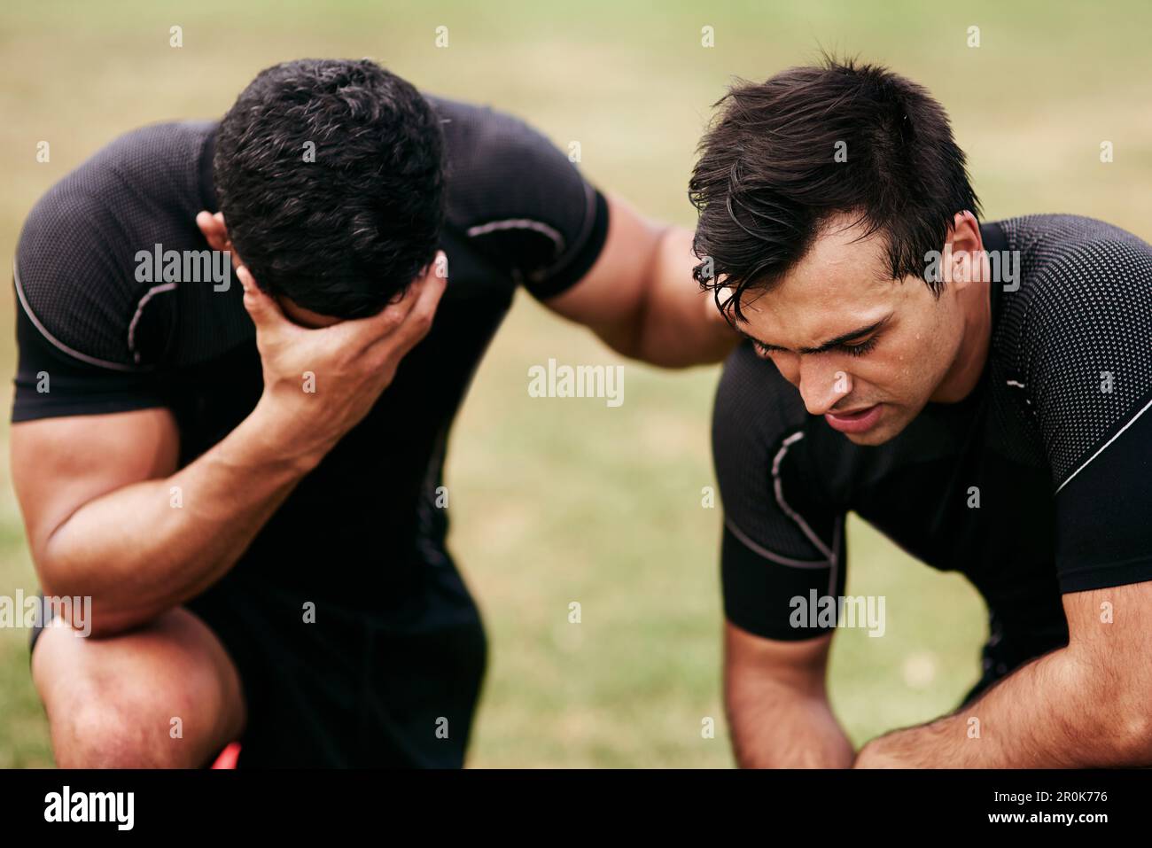Whatever the loss theres always a lesson. two young men looking upset ...