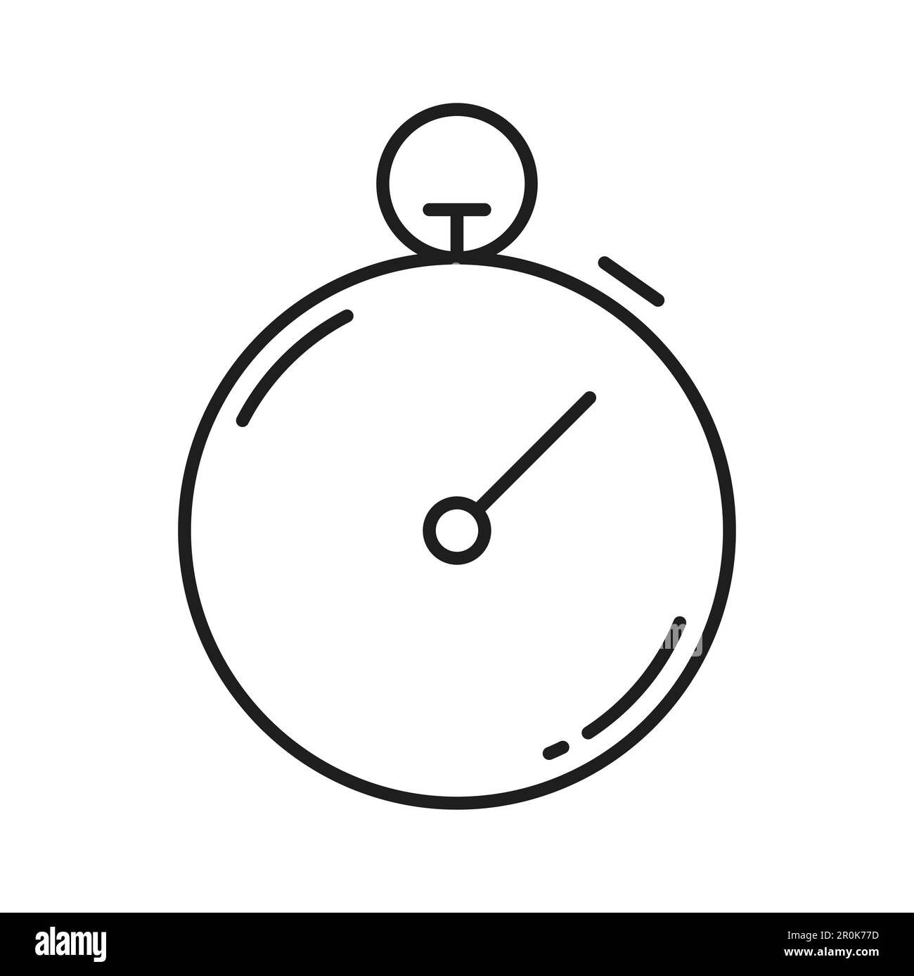 Chronometer Outline Icon Stopwatch Clock Timer Thin Line Vector Round Countdown Dial Time