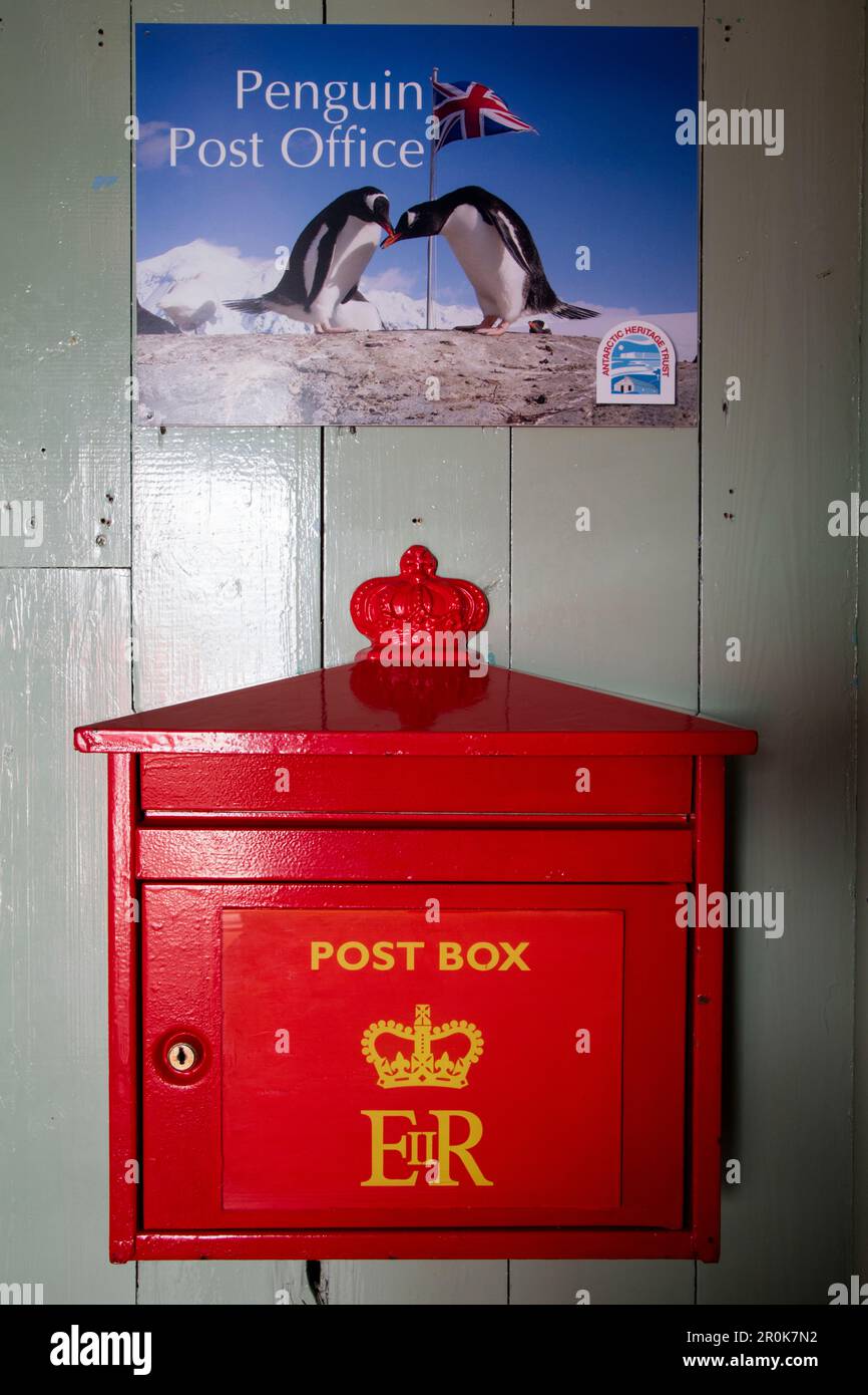 'Red post box at the ''Penguin Post Office'' at the museum of Port ...