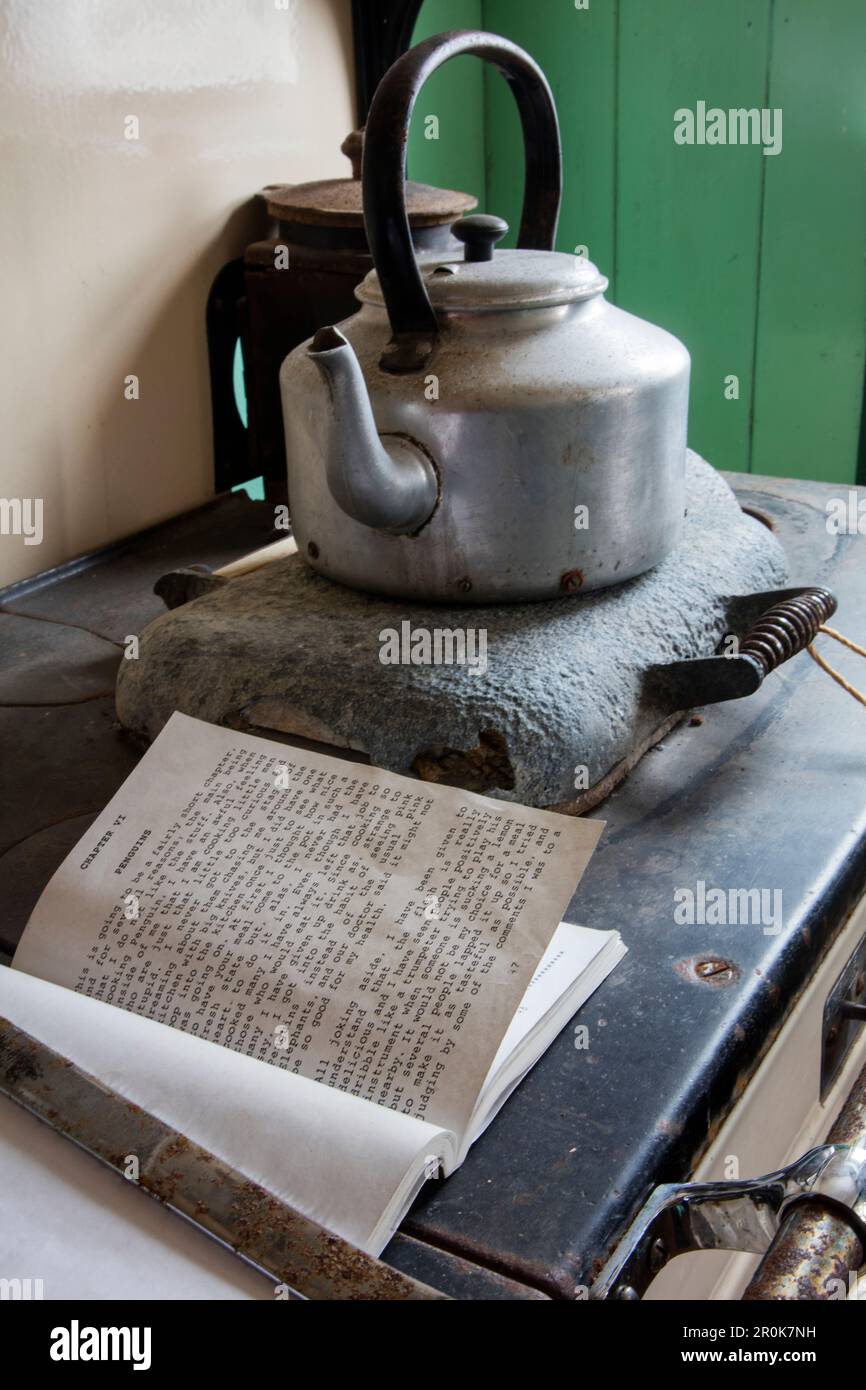 Penguin recipe in cook book on display at the museum of Port Lockroy ...