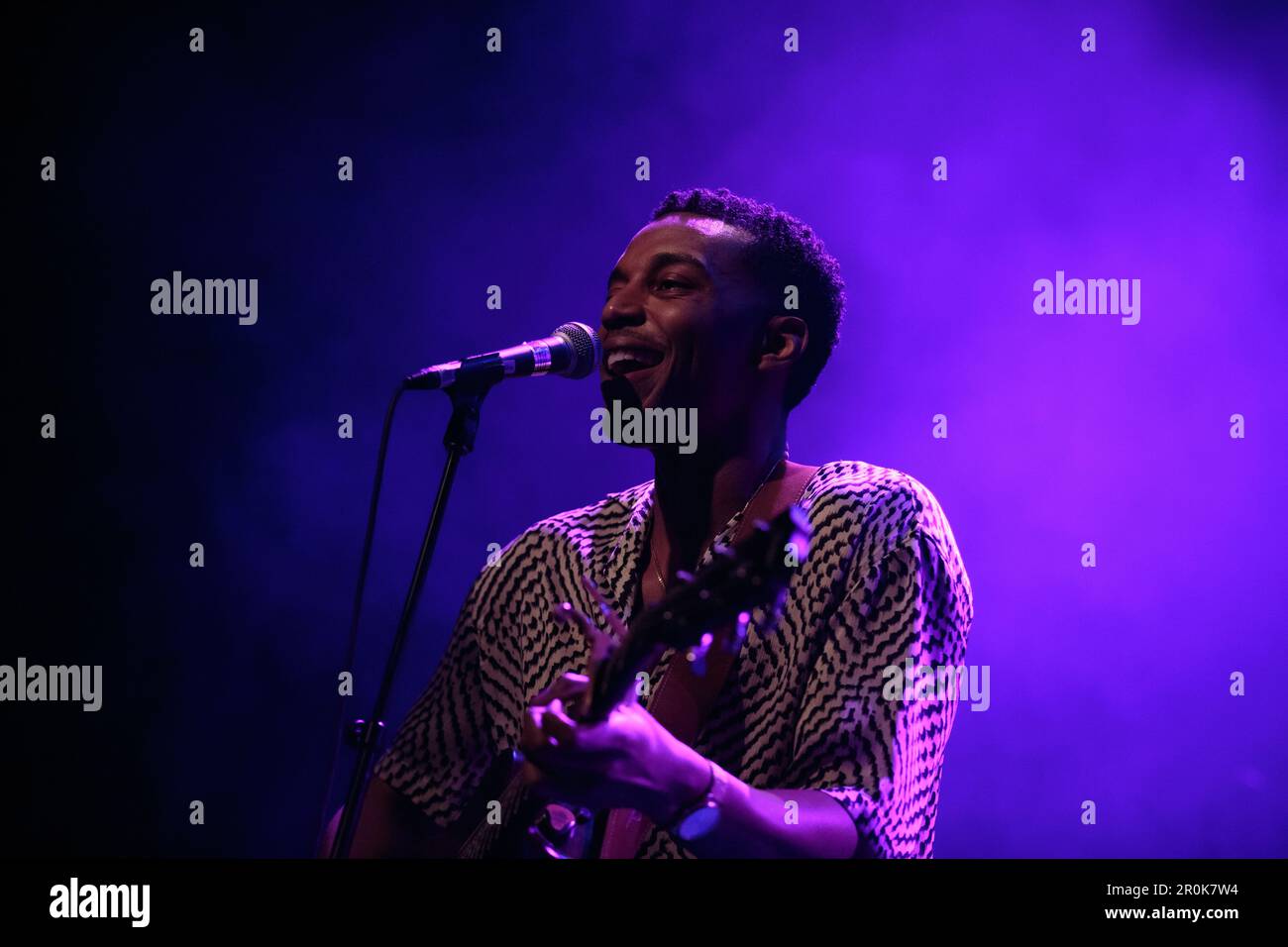 Toronto, Canada. 08th May, 2023. Joseph Solomon sings into a microphone ...