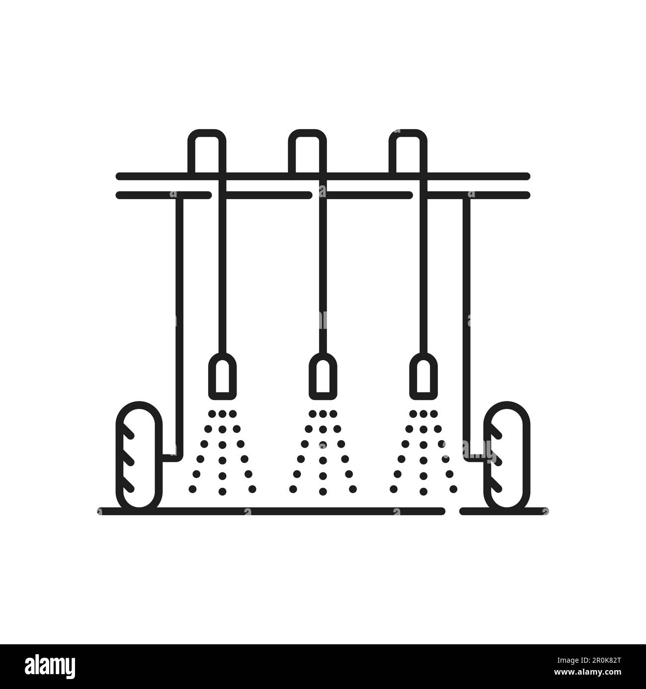 Field wheel sprayer, agriculture irrigation icon. Farm drip watering ...