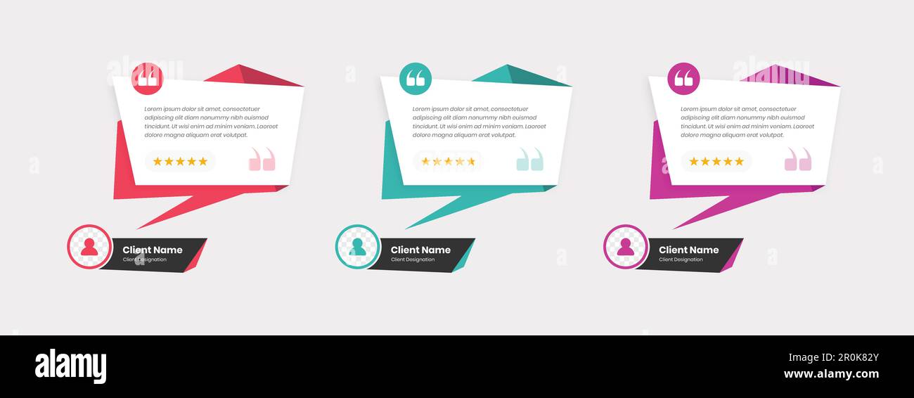 Abstractly designed customer review or client feedback infographic web ...