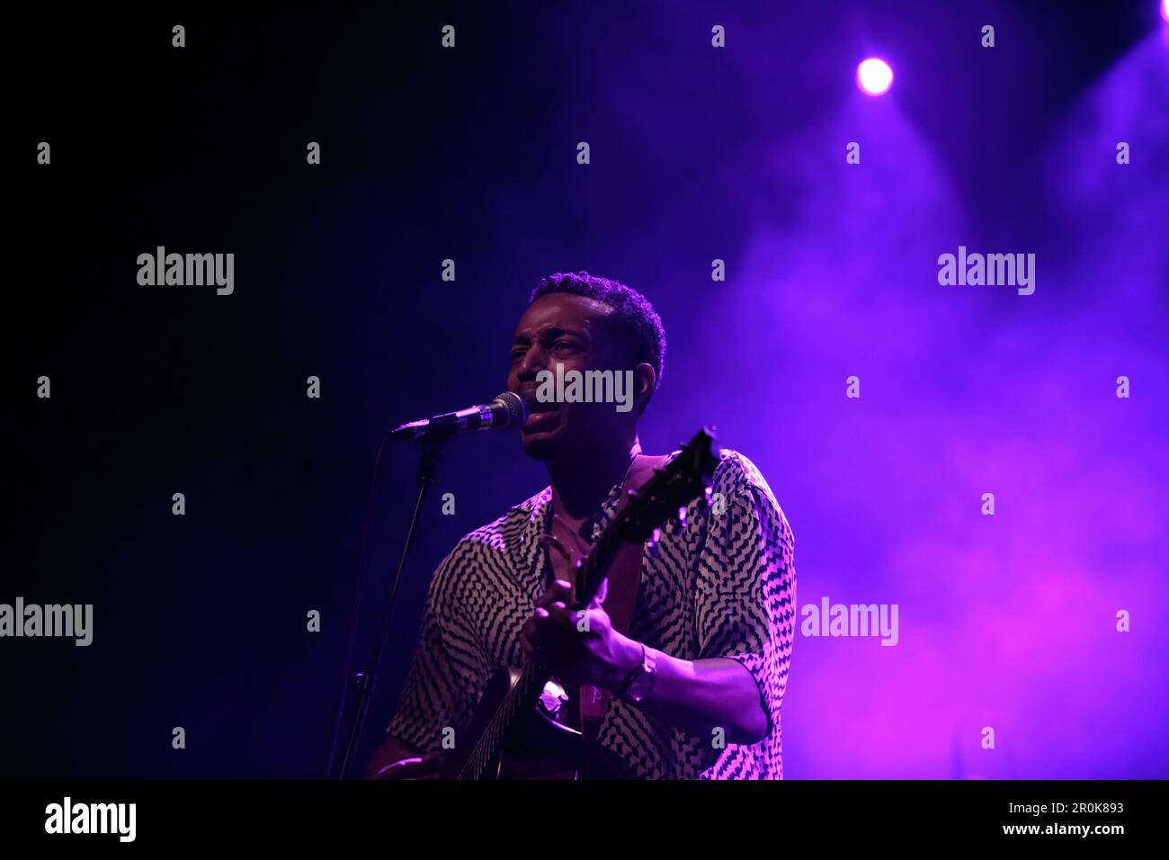 Toronto, Canada. 08th May, 2023. Joseph Solomon sings into a microphone ...