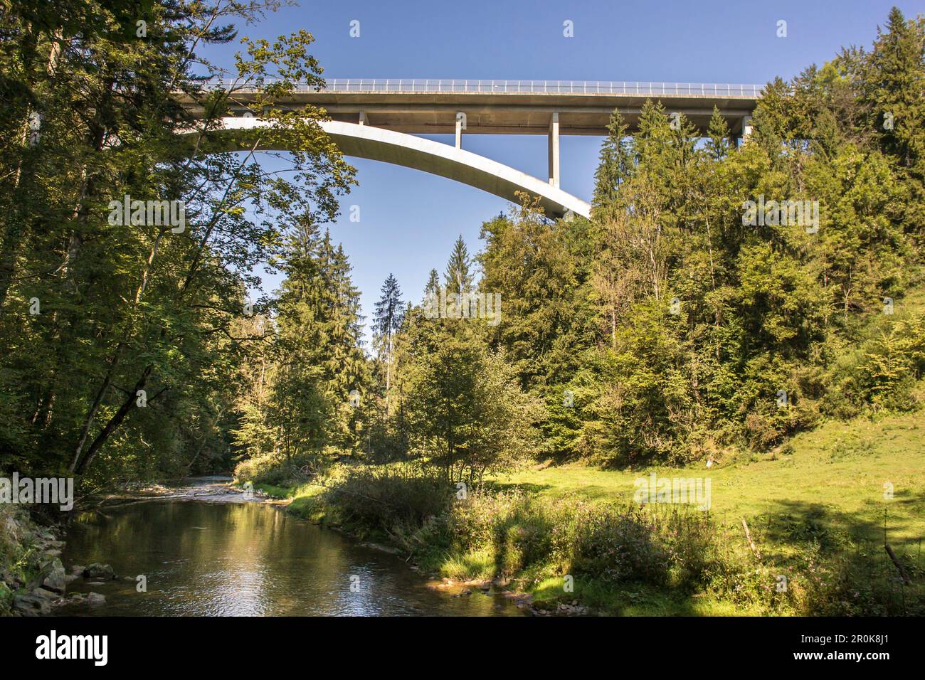 Motorway over the Eistobel, Argentobel Bridge, Summer, Obere Argen ...