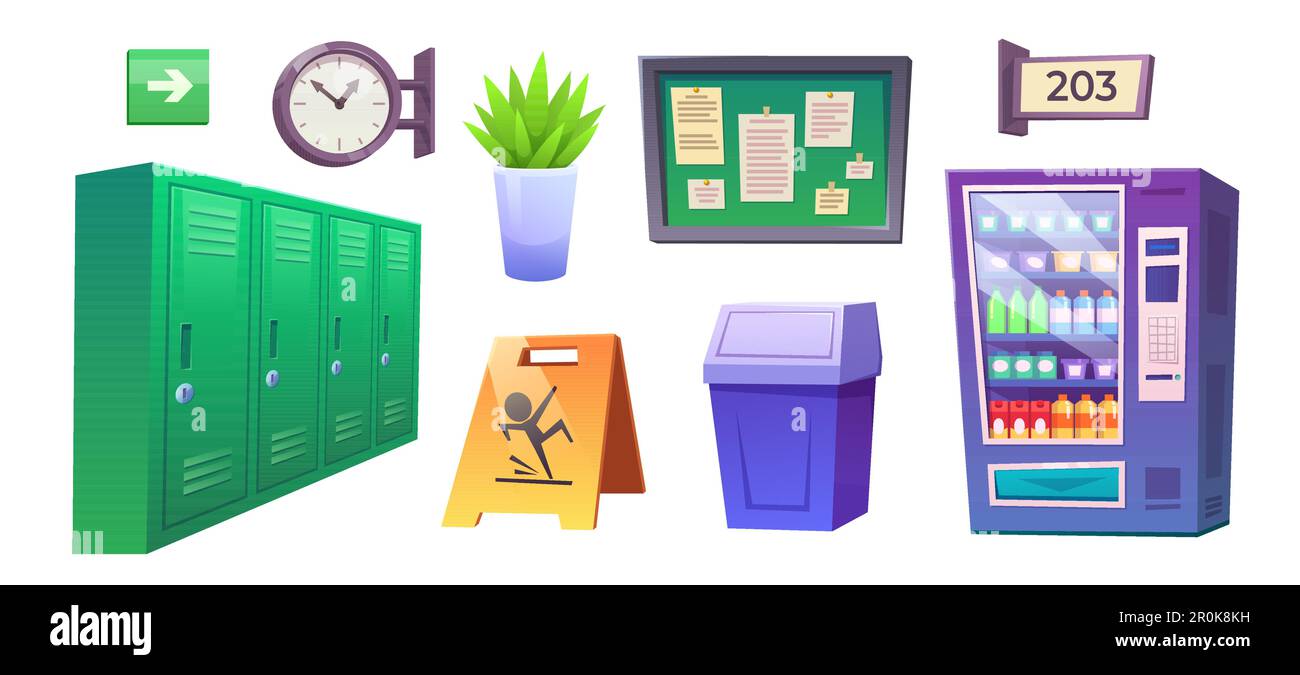 School corridor interior, college or university hallway. Education ...