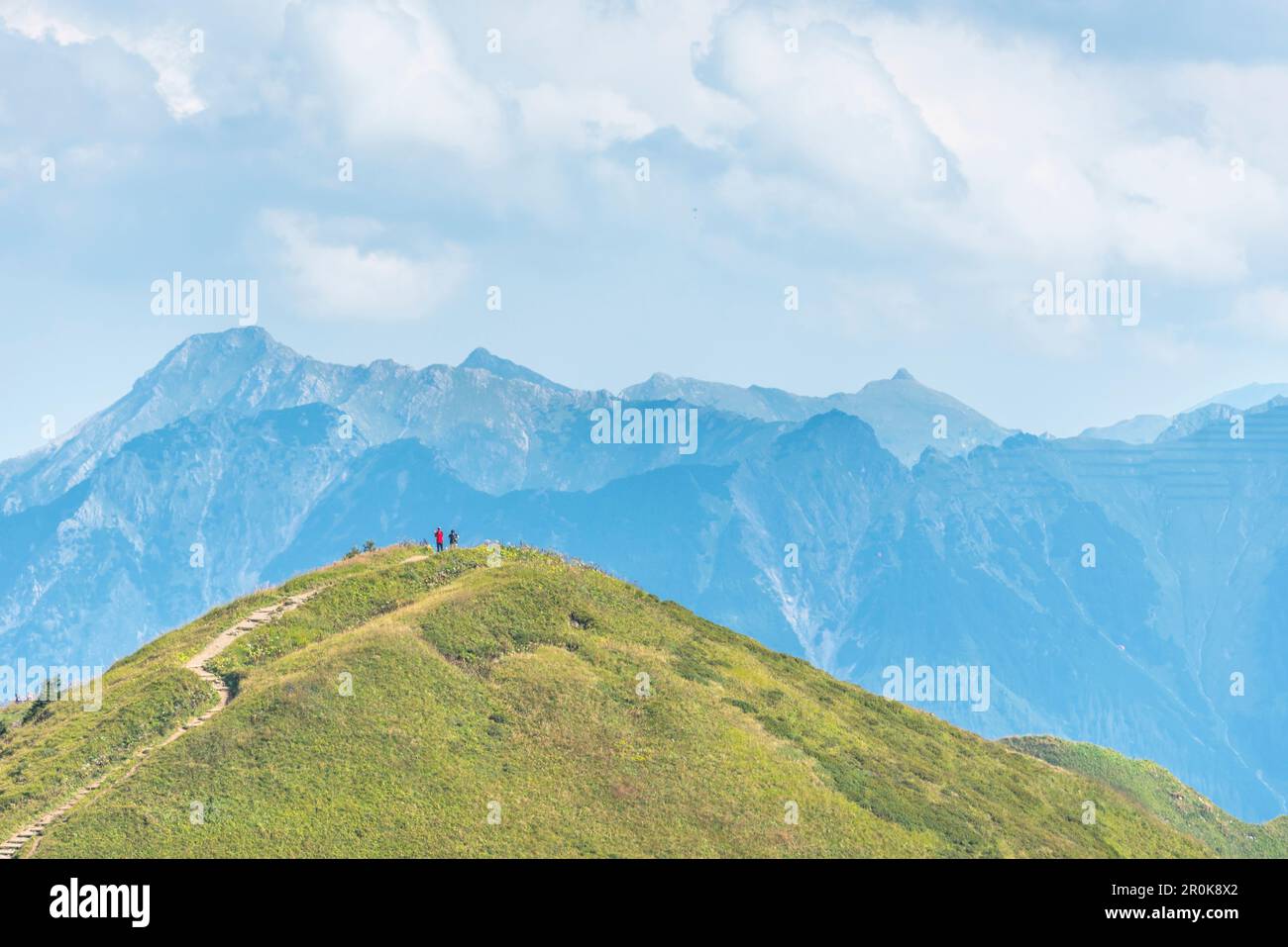 Hiking on Fellhorn Ridge, Mountain Panorama, Hiking Trails, Summer ...