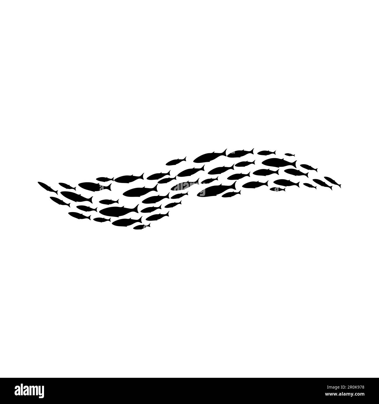 Wave shoal and fish school. Reef underwater life, sea water wildlife ...