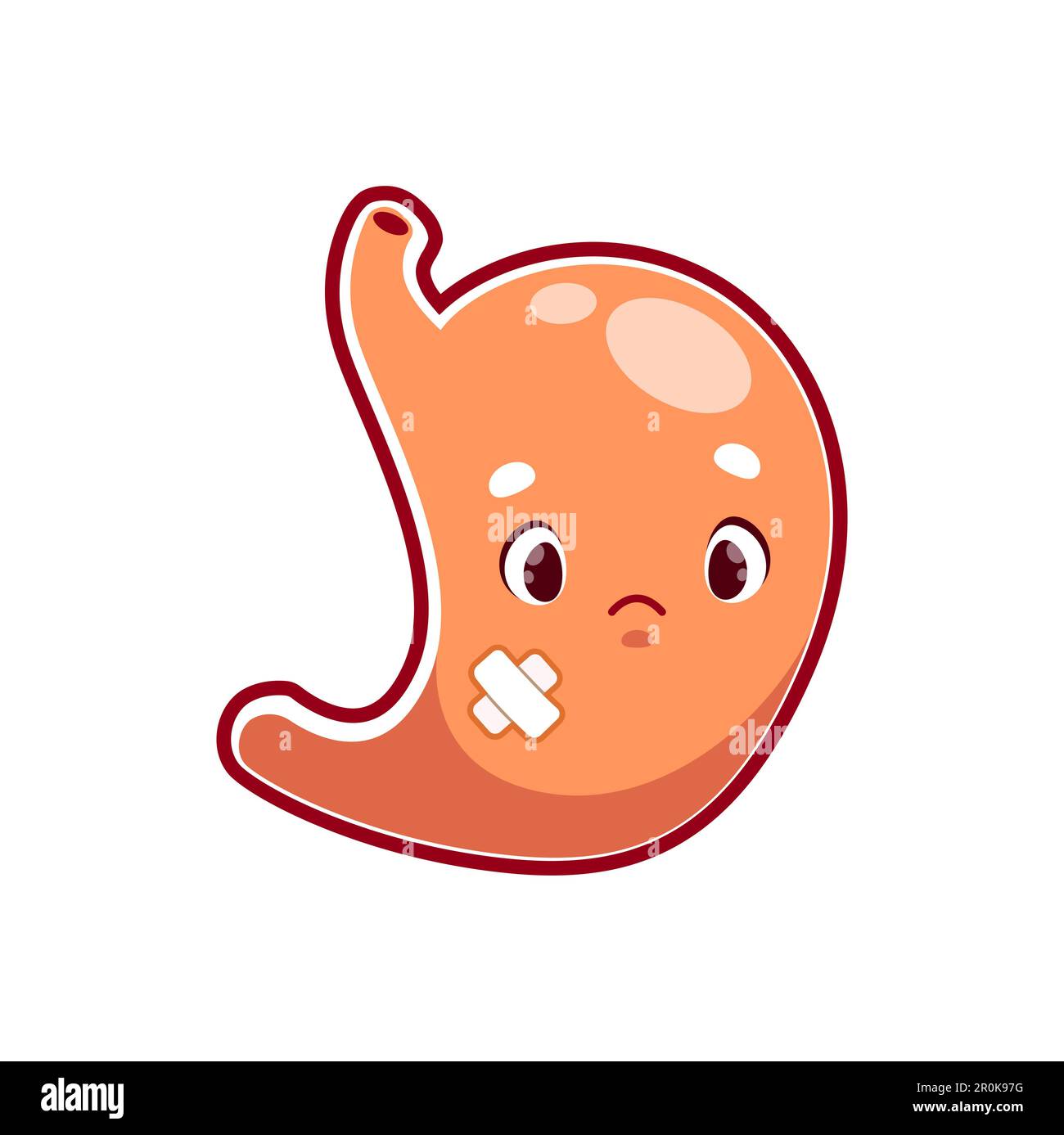 Cartoon sick stomach organ character, vector human anatomy. Cute ...