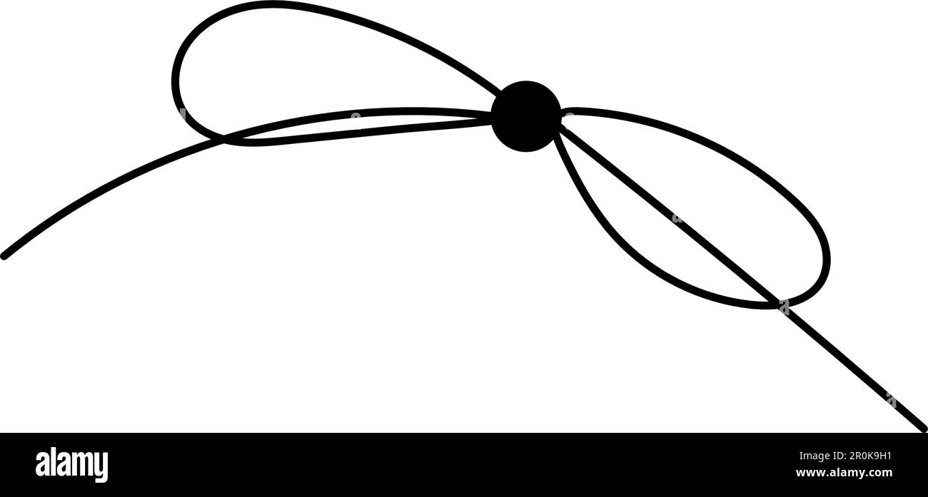 Bow on gift ribbon string vector silhouette icon Stock Vector Image ...