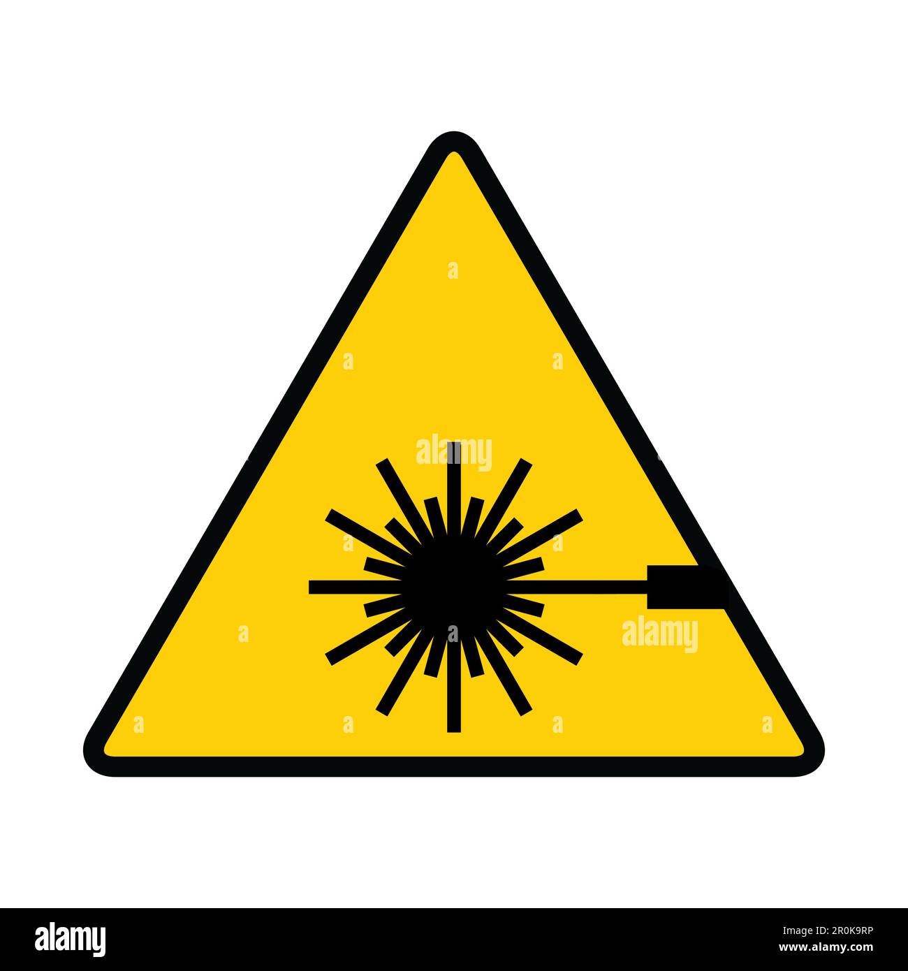 Laser radiation danger label icon, safety protection information symbol ...