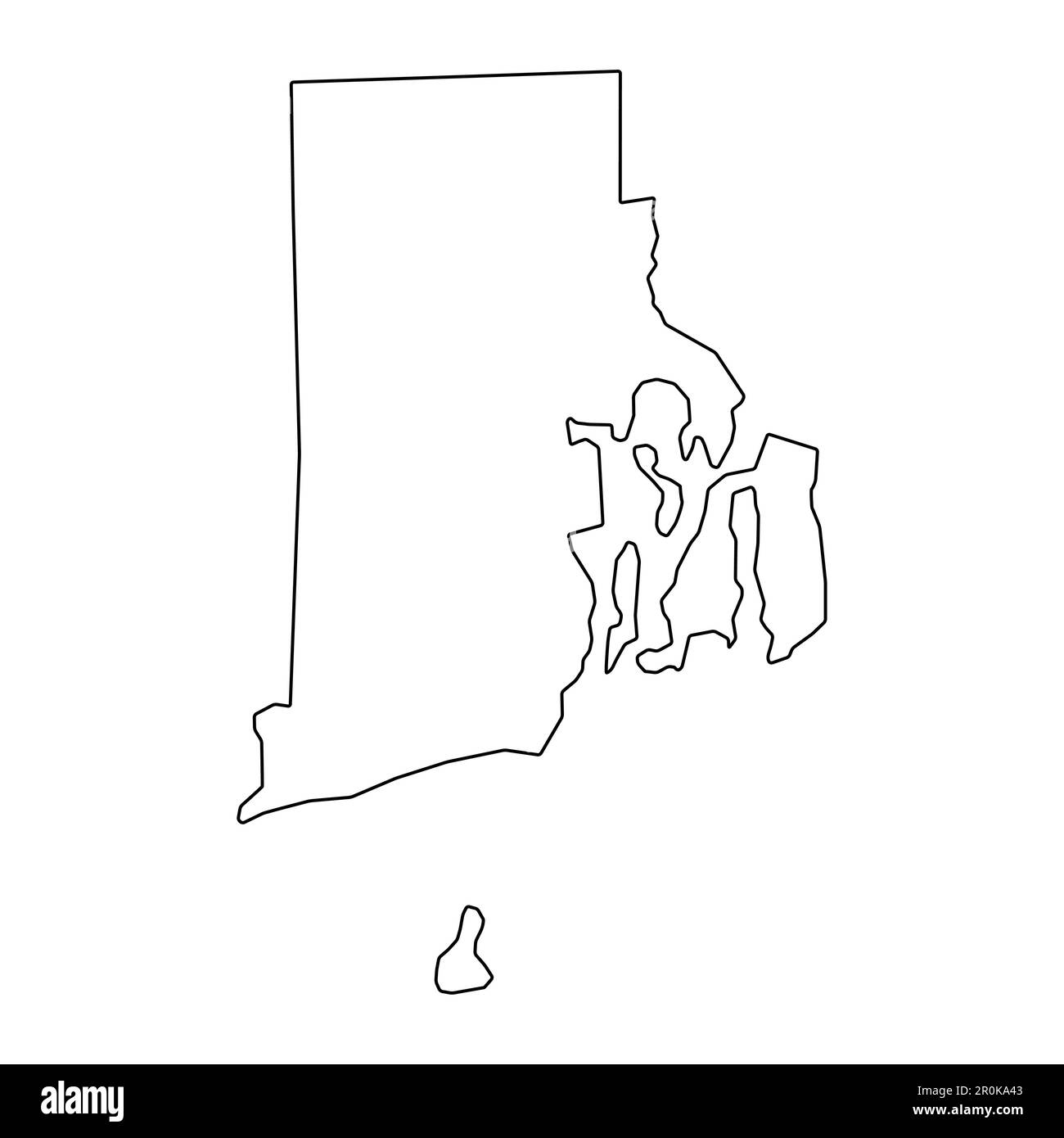 Rhode island map shape, united states of america. Flat concept symbol ...