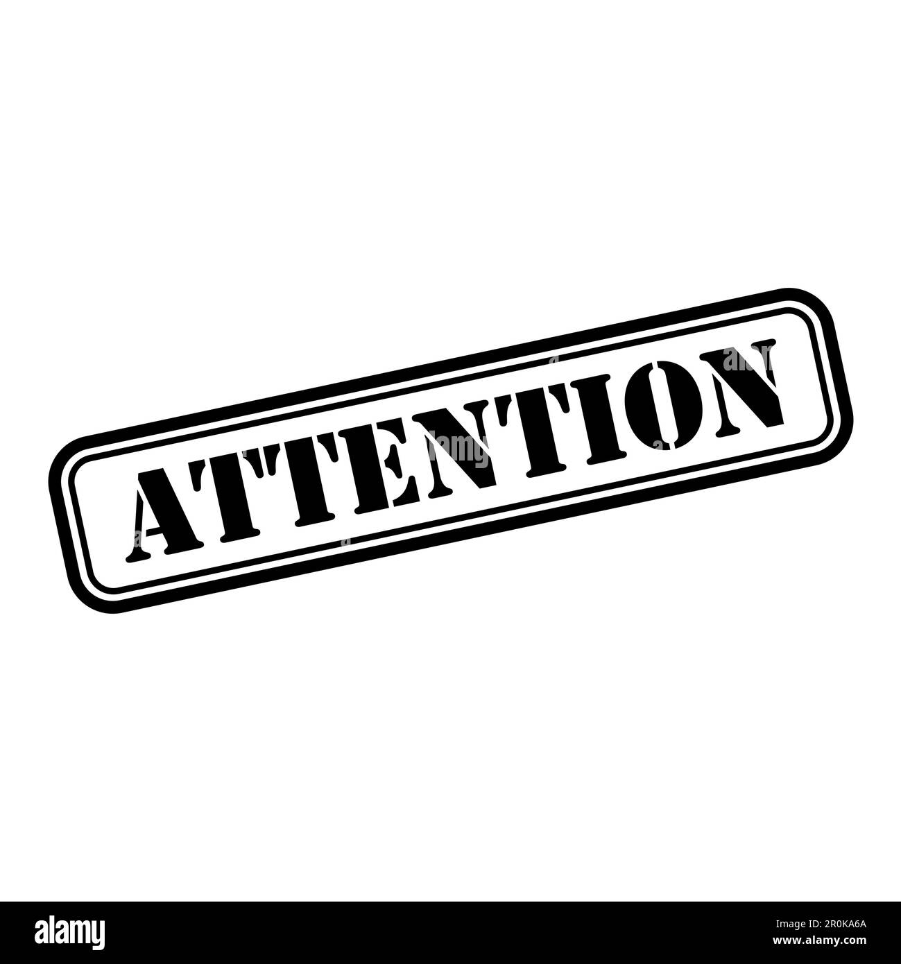 Attention stamp symbol, label sticker sign button, text banner vector ...