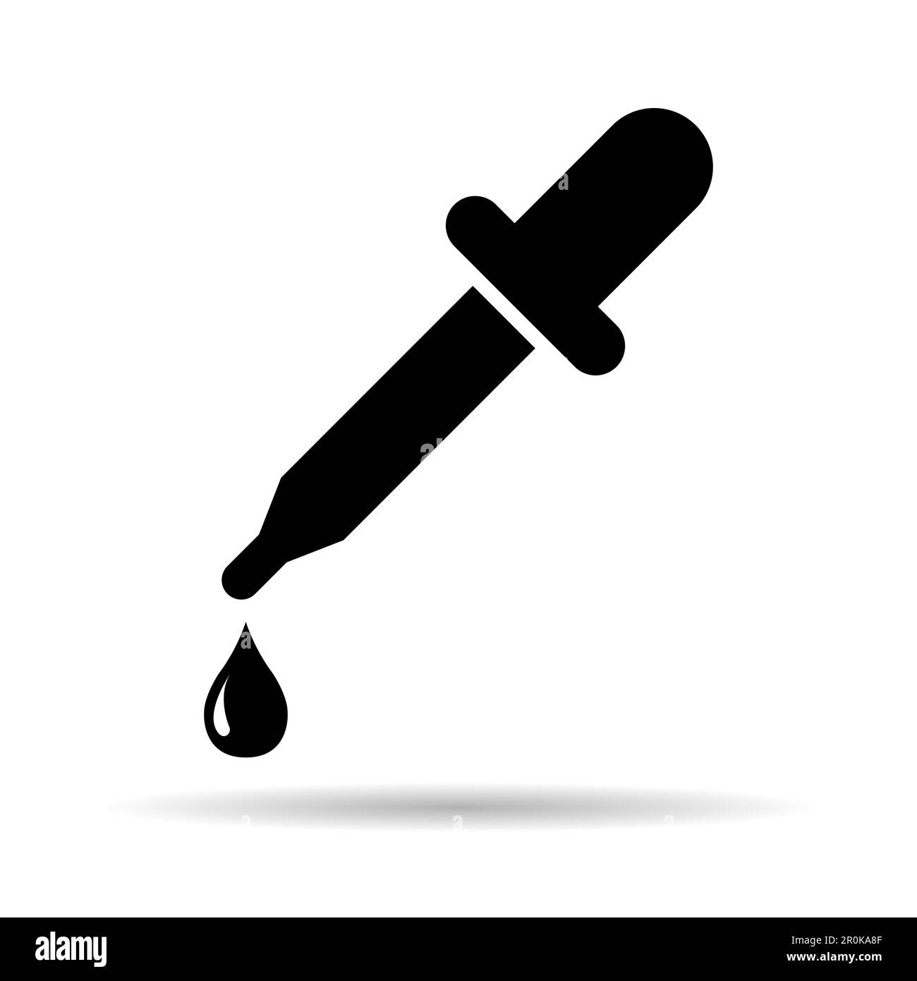 Dropper liquid shadow icon, medicine health tool web symbol, test fluid ...