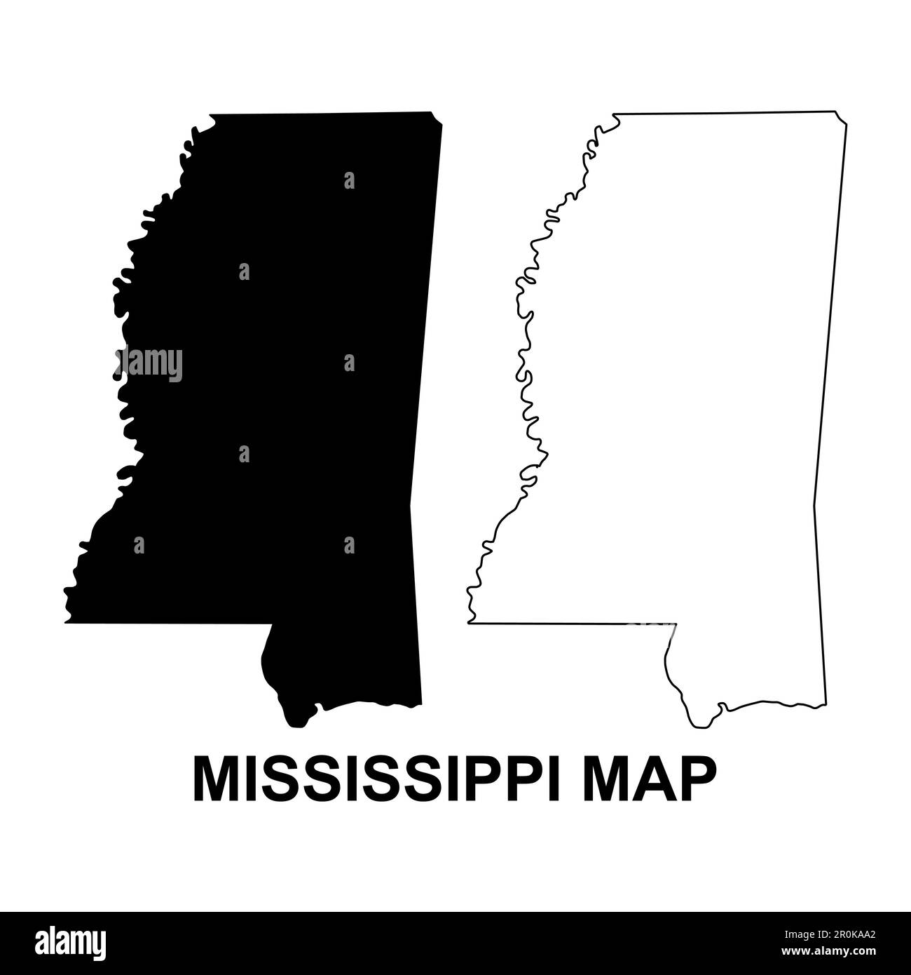 Set of Mississippi map, united states of america. Flat concept icon ...