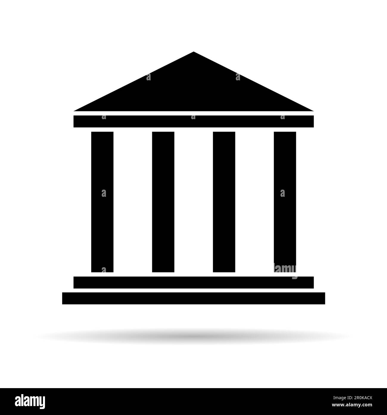 Building university architecture shadow icon, museum roman symbol, flat ...