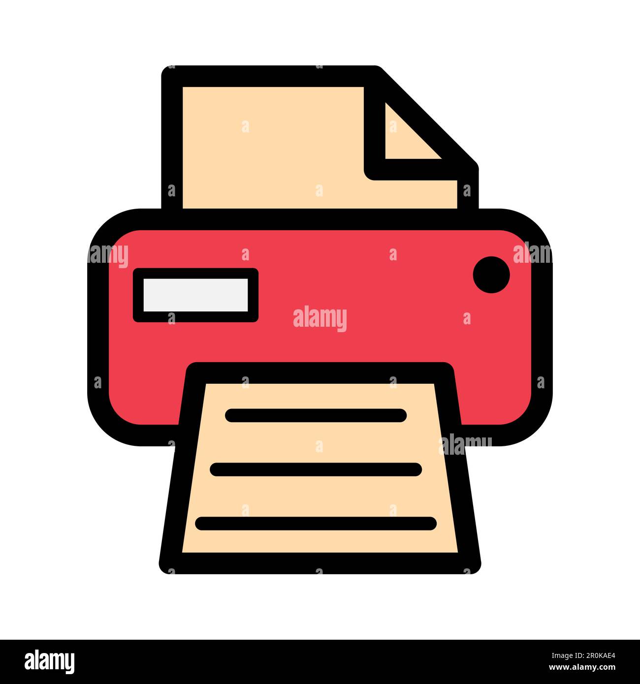 Printer document web icon, printout machine technology flat sign vector ...