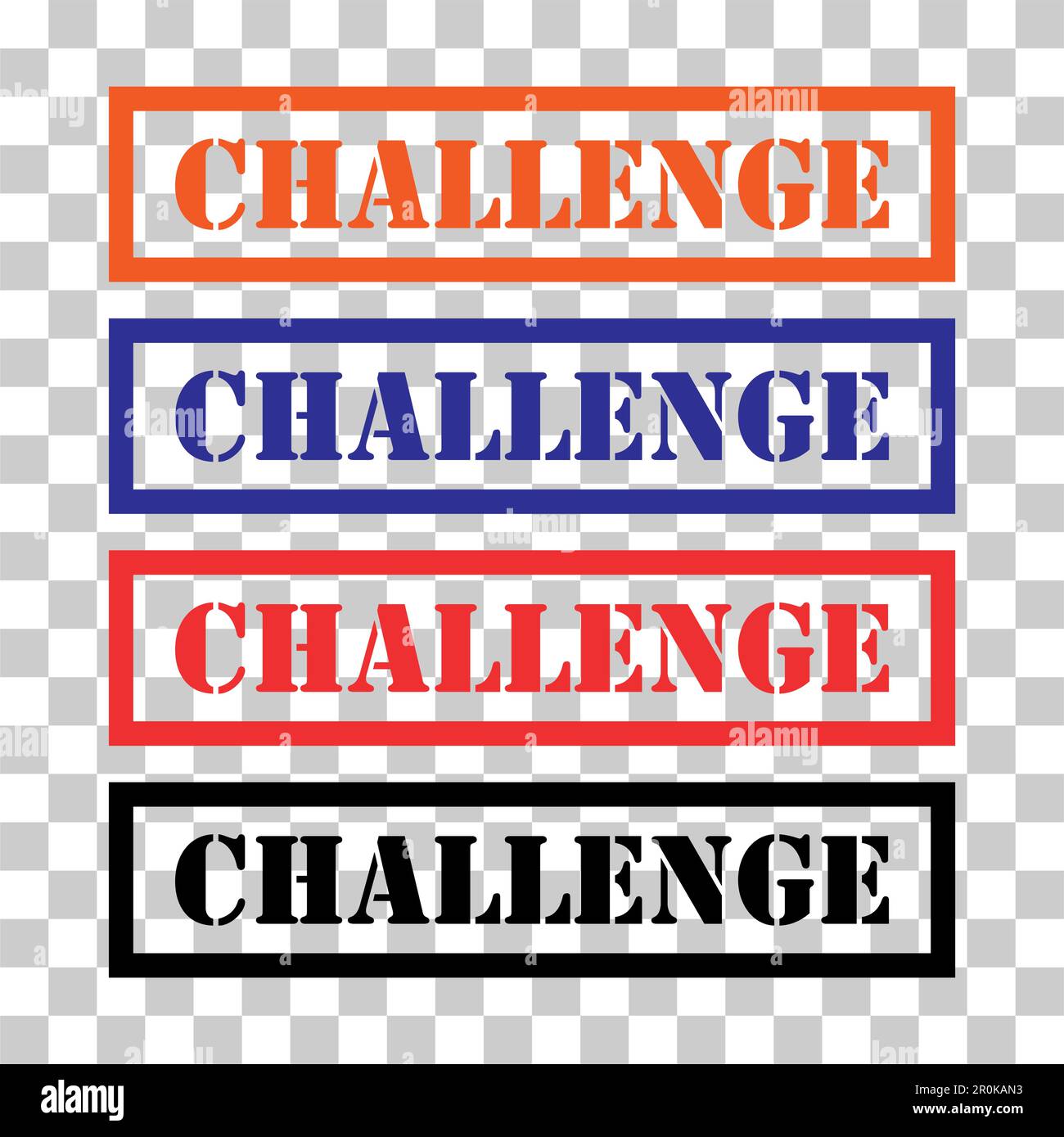 Set of Challenge stamp symbol, label sticker sign button, text banner ...