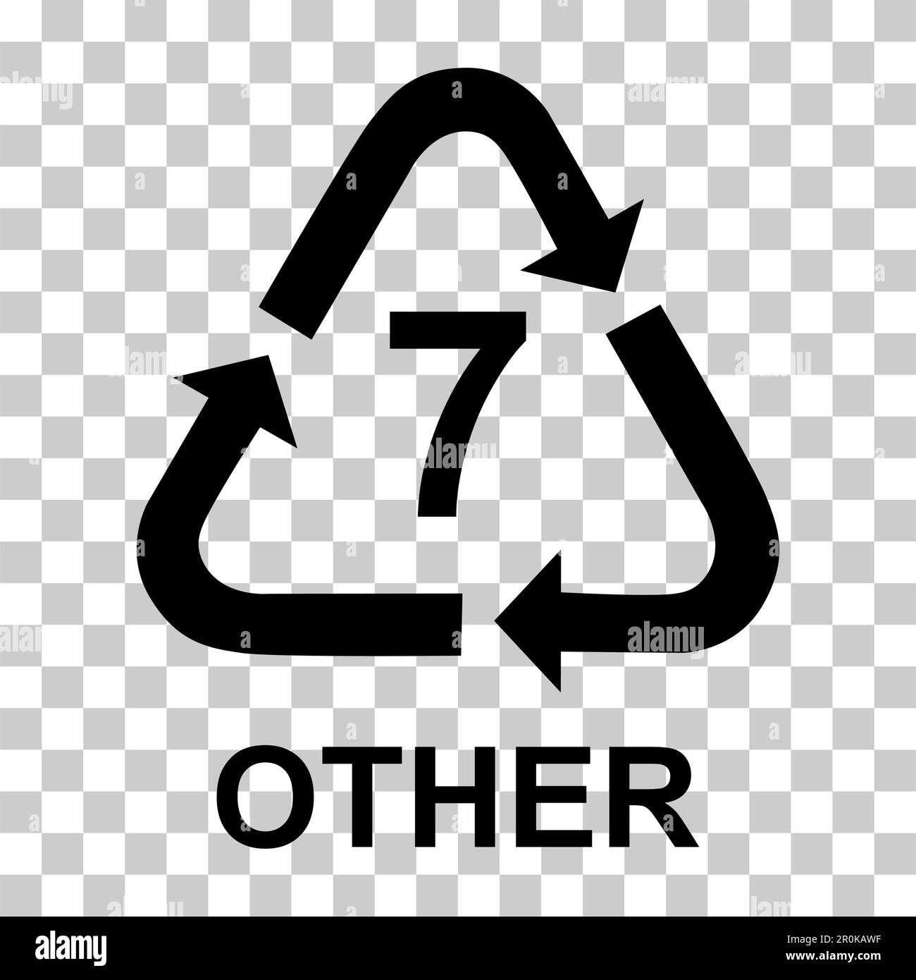 Plastic symbol, ecology recycling sign isolated on white background ...