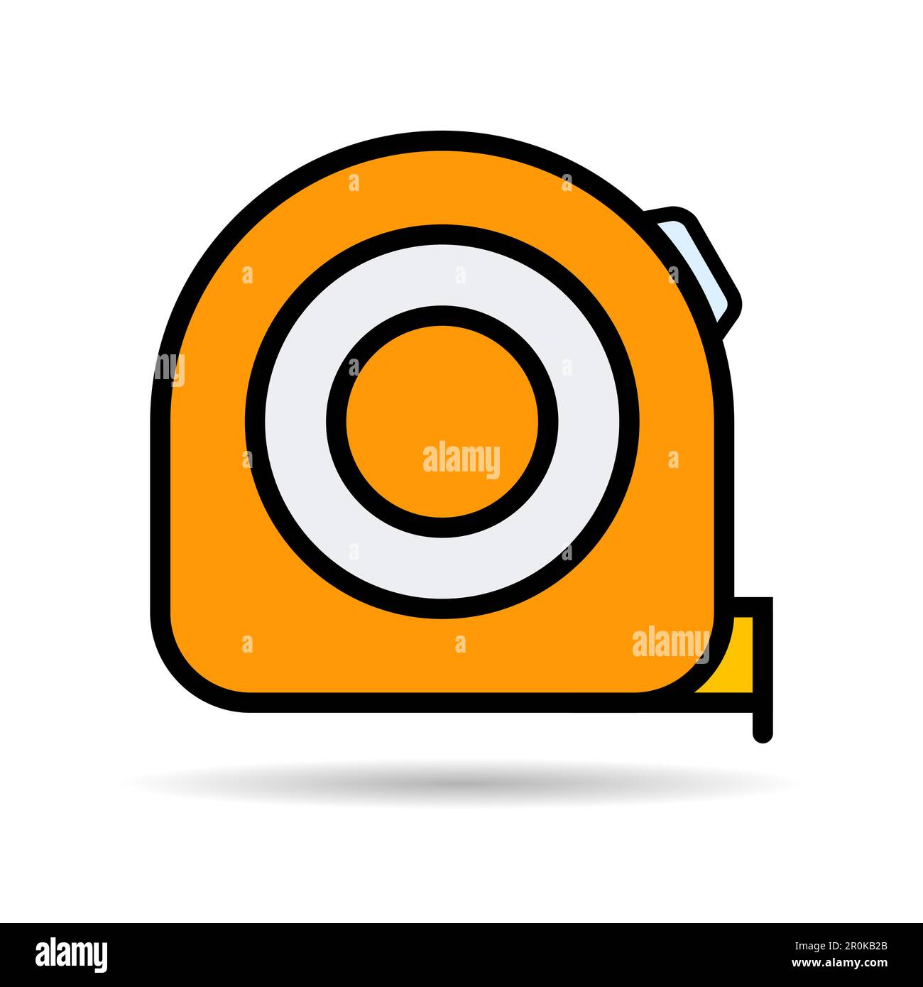 Measurement tape icon shadow, measure tool concept design symbol ...