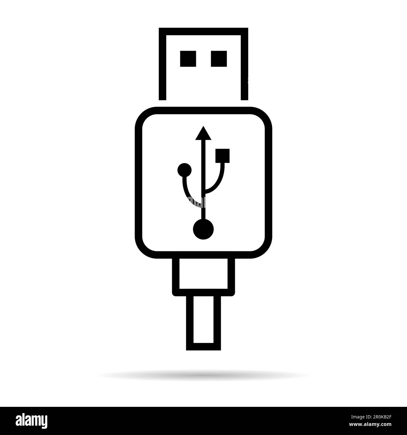 USB plug cable icon technology with shadow, connect device sign ...