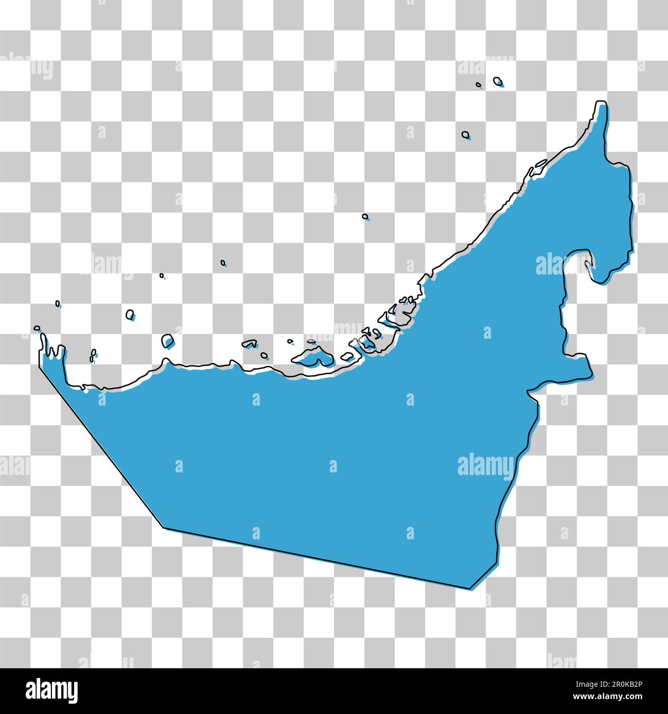 United arab emirates map icon, geography blank concept, isolated ...