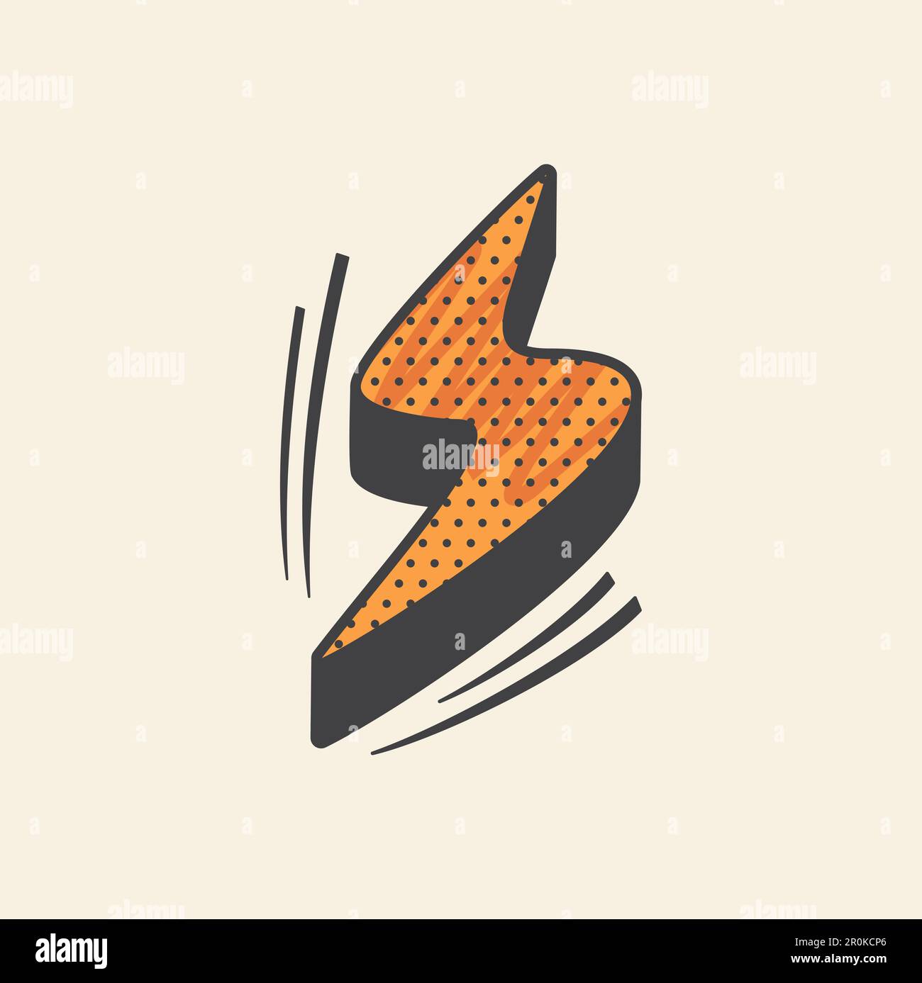 Cartoon color lightning. Vector rainstorm flare, thunder or charge sign ...