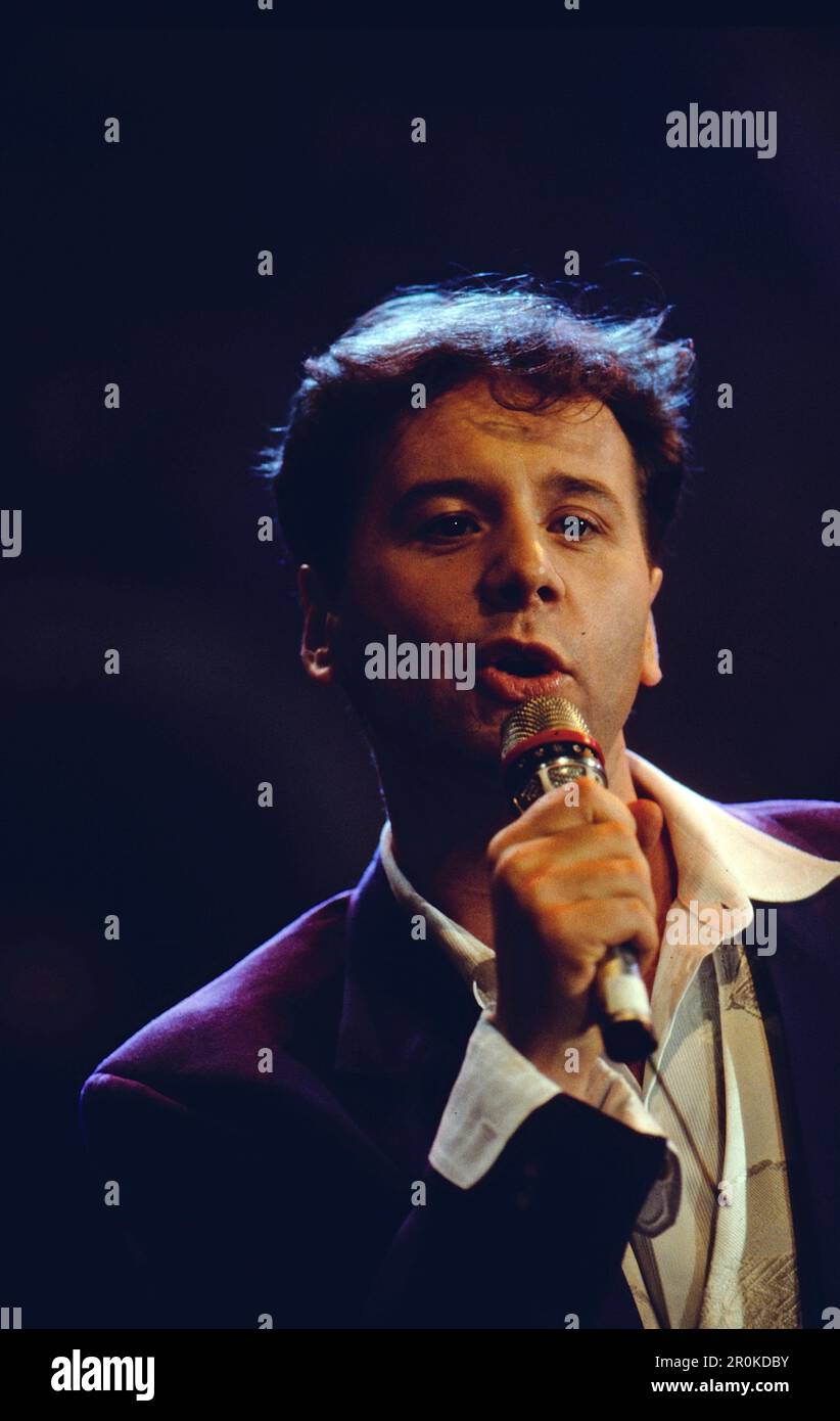 Jim Kerr, Leadsänger der schottischen Rock Band Simply Minds, bei einem ...