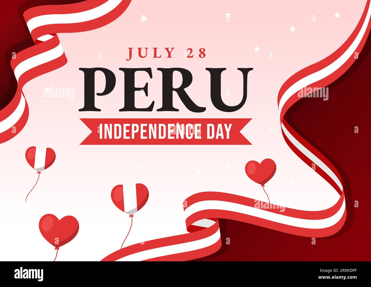 Peru Independence Day Vector Illustration on july 28 with Waving Flag ...
