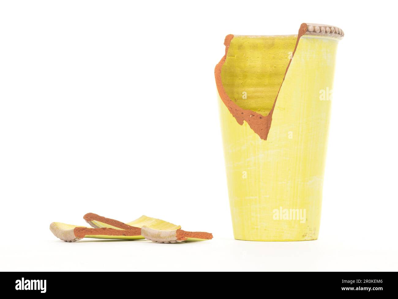 Broken green vase, isolated on white background Stock Photo - Alamy