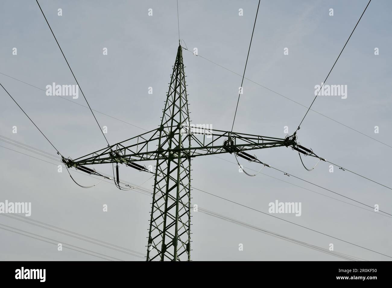 electric energy power lines cable electricity high voltage Stock Photo ...