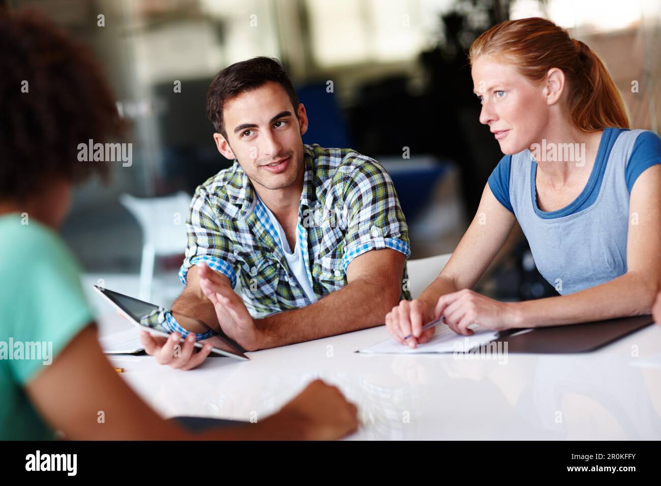 Business, meeting and employees planning, communication and ...