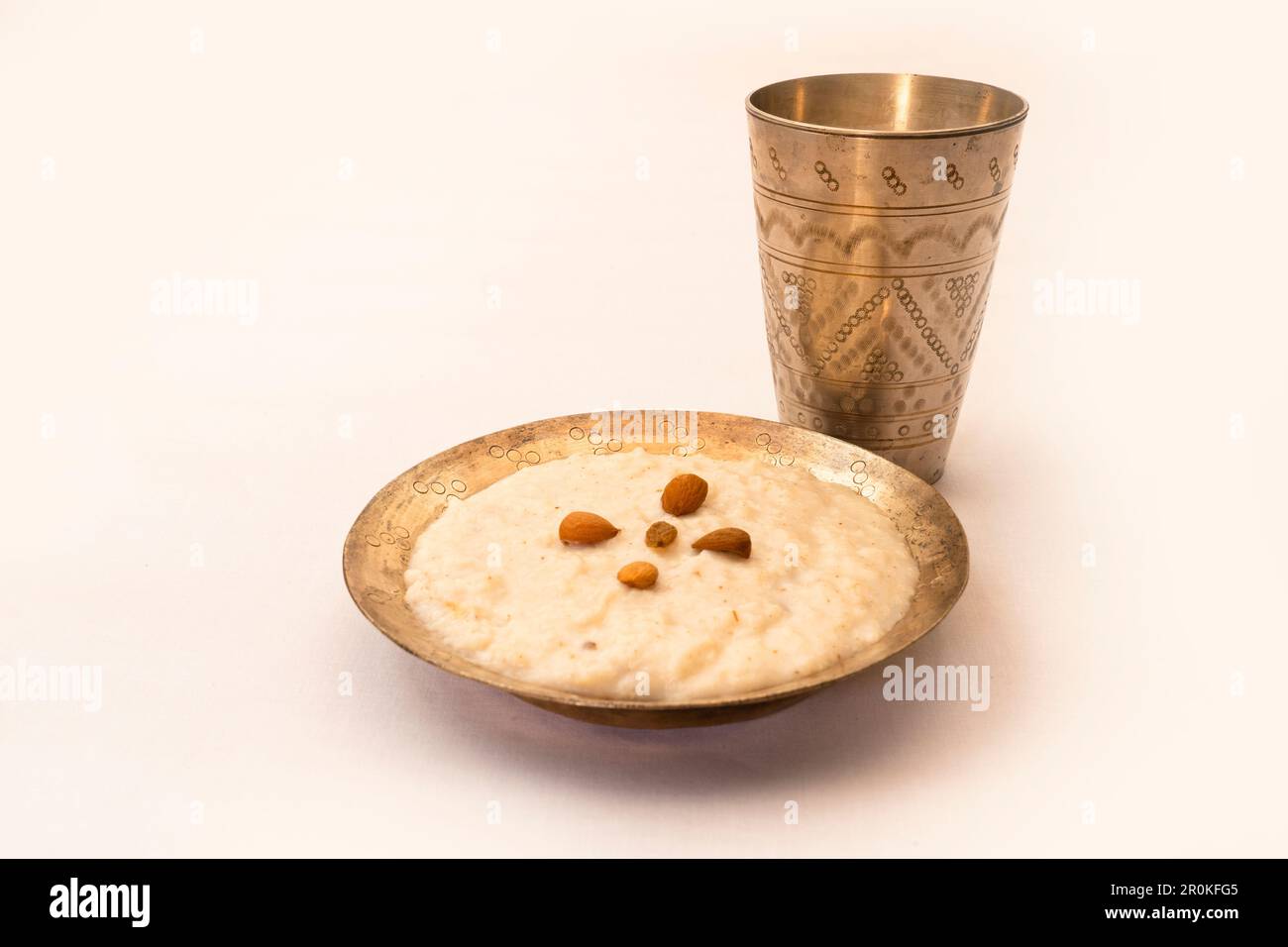 Delicious Kheer with glass of milk, Traditional indian sweet dish ...