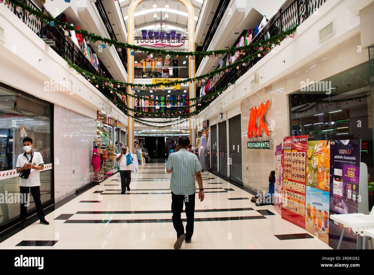 Thai people customer and foreign travelers travel visit and select ...