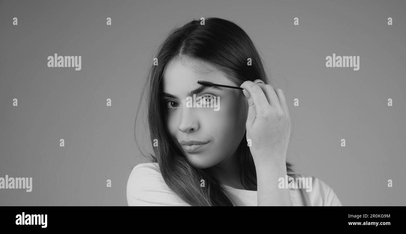Natural Beauty Brows Young Girl With Natural Makeup Beautiful Woman