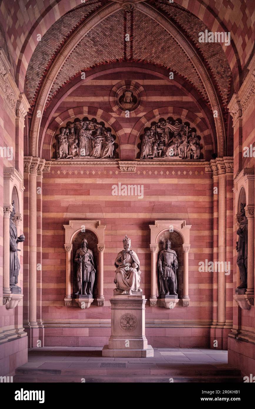 UNESCO World Heritage Cathedral of Speyer, atrium with Statue ...