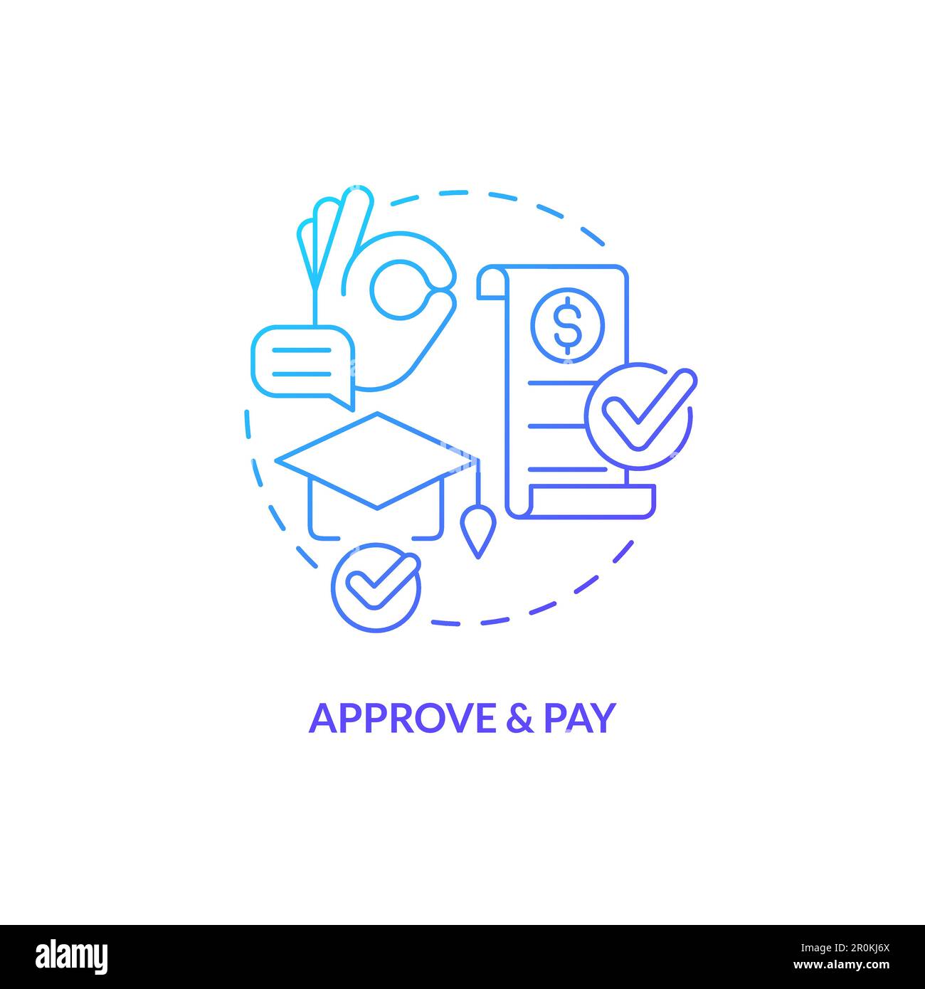 Approve and pay blue gradient concept icon Stock Vector Image & Art - Alamy