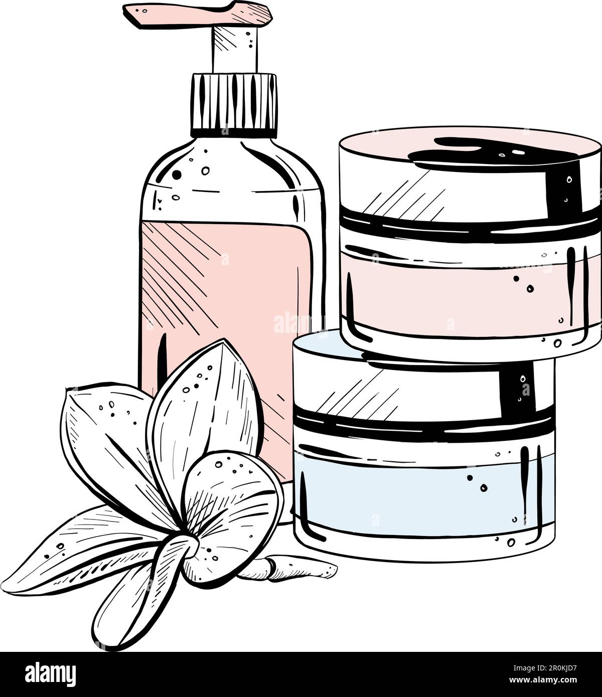 Cosmetic lines on skin drawing Stock Vector Images - Alamy