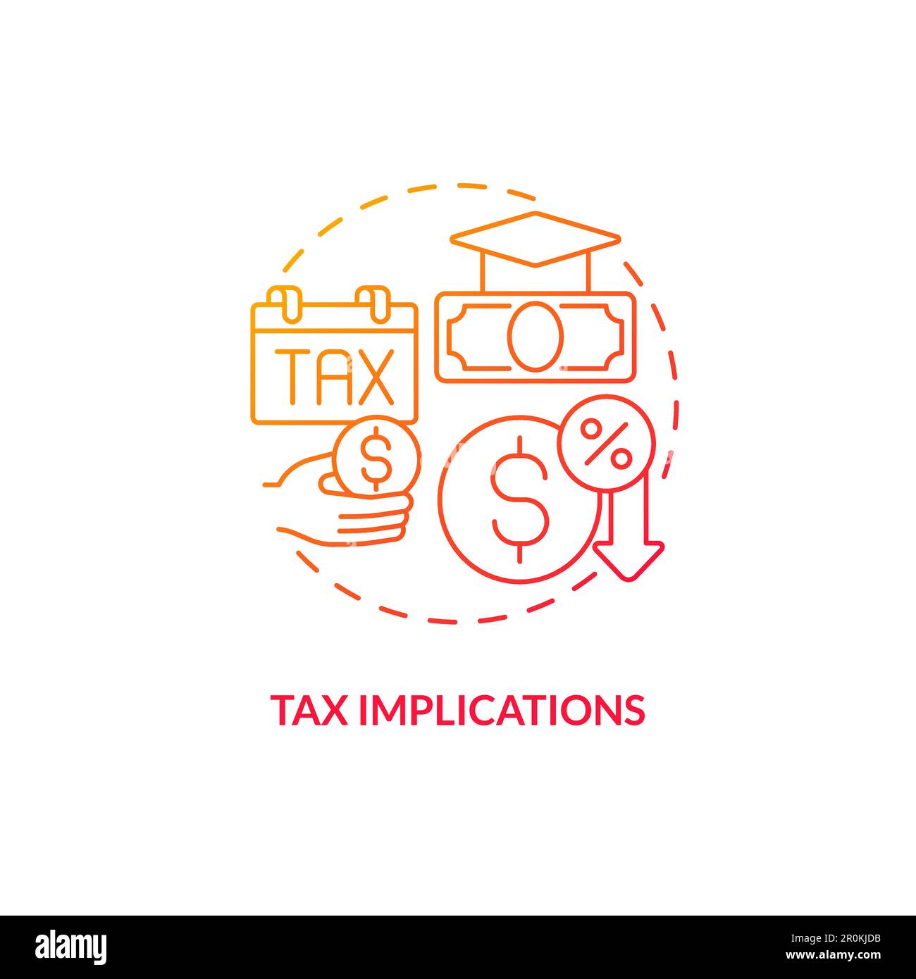 Tax implication red gradient concept icon Stock Vector Image & Art - Alamy