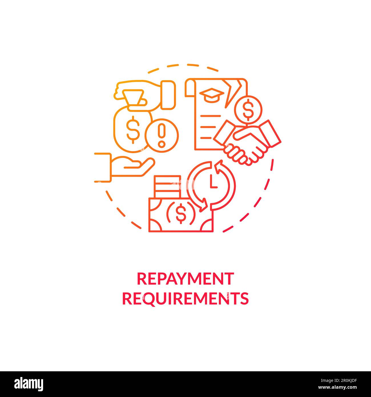 Repayment requirements red gradient concept icon Stock Vector Image & Art - Alamy