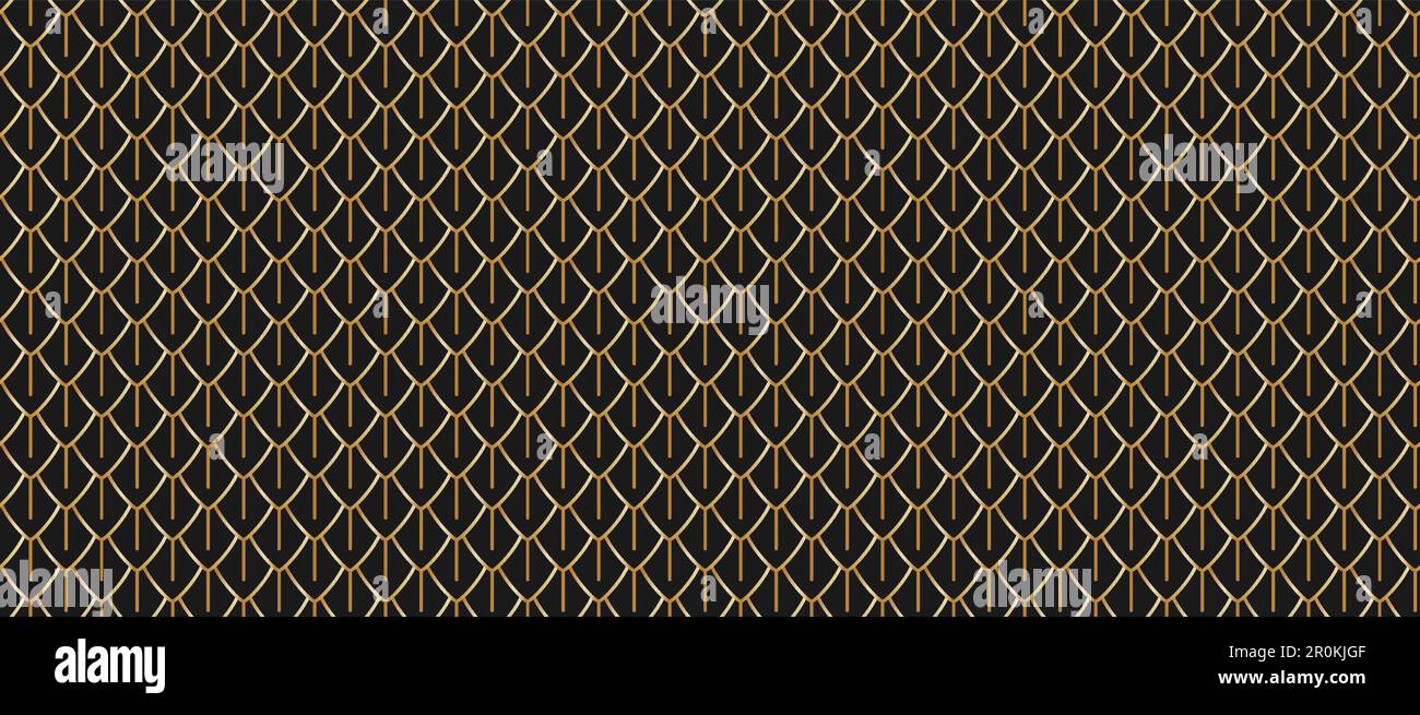 Dragon golden scale seamless pattern. Snake squama. Fish, mermaid ...